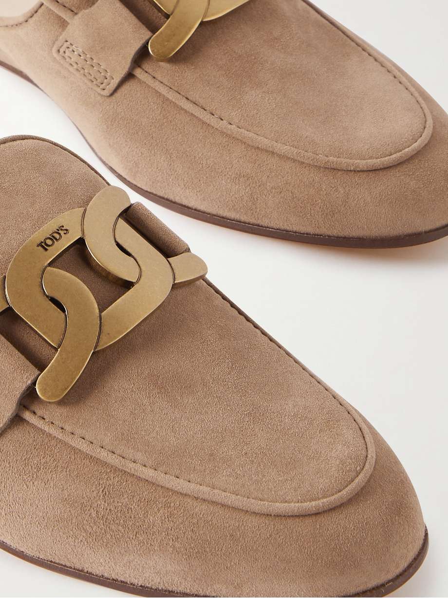 TOD'S Embellished suede slippers | NET-A-PORTER
