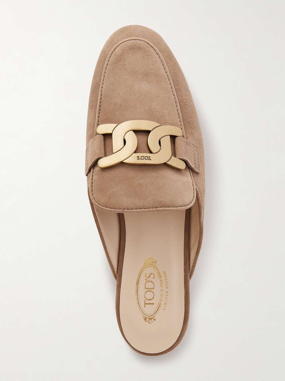 TOD'S Embellished suede slippers | NET-A-PORTER