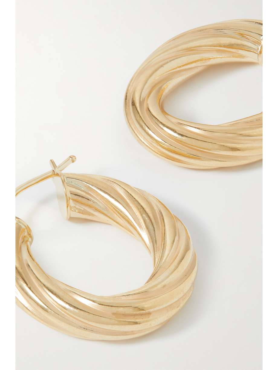 STONE AND STRAND Bold gold hoop earrings | NET-A-PORTER