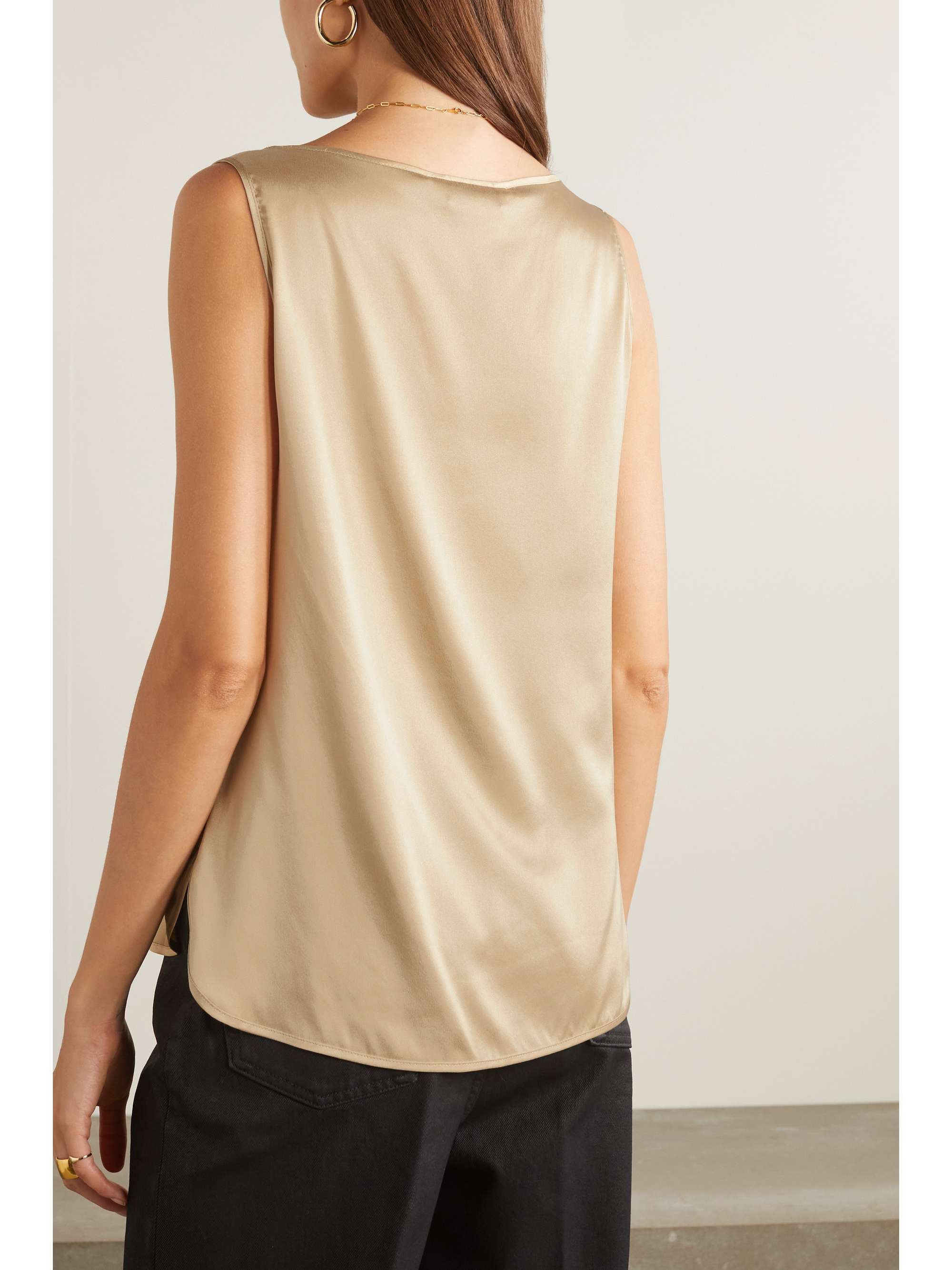 Beige Pan duchesse silk-blend satin tank | MAX MARA | NET-A-PORTER