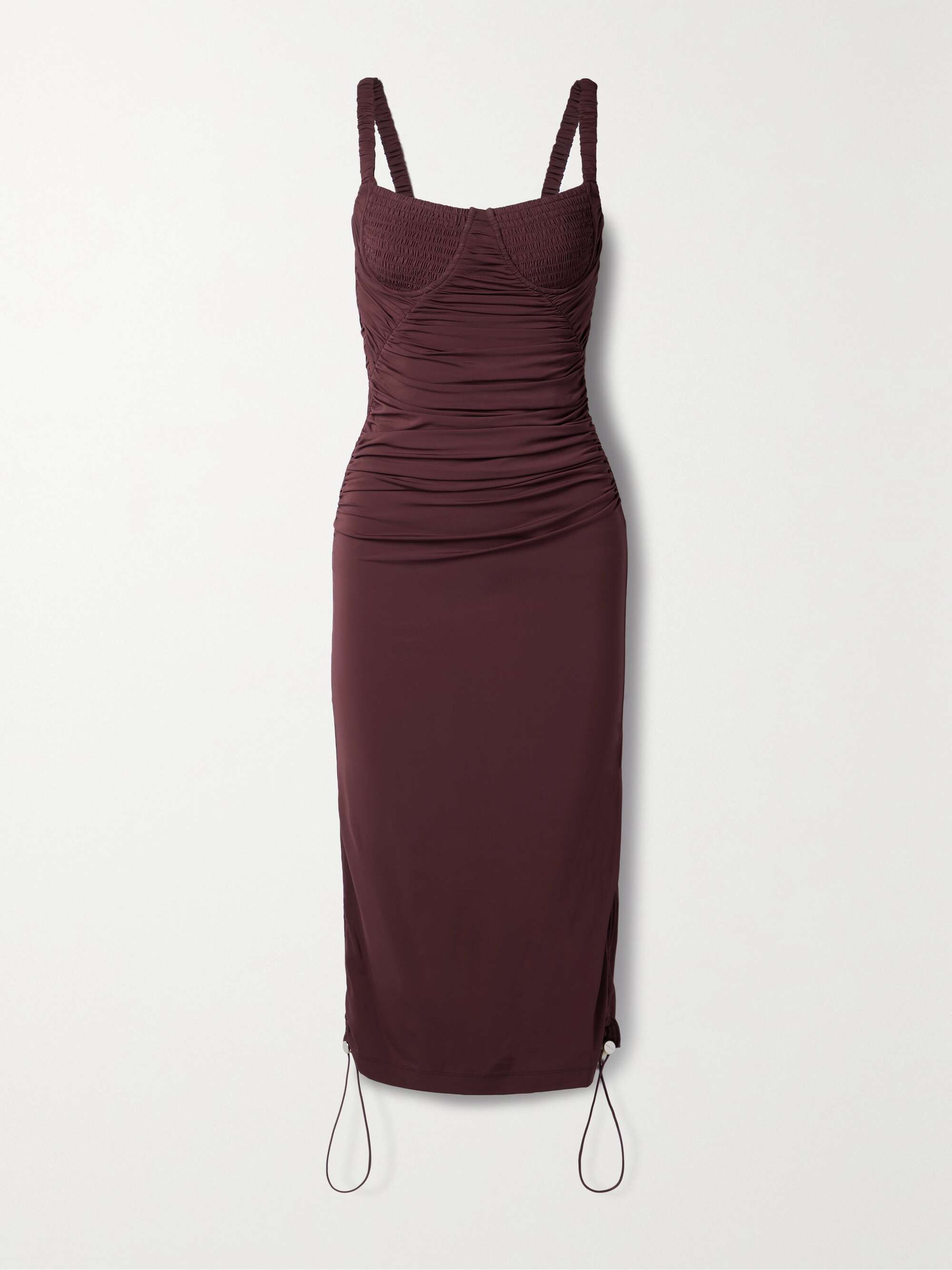 DION LEE Doric gathered stretch-jersey midi dress | NET-A-PORTER