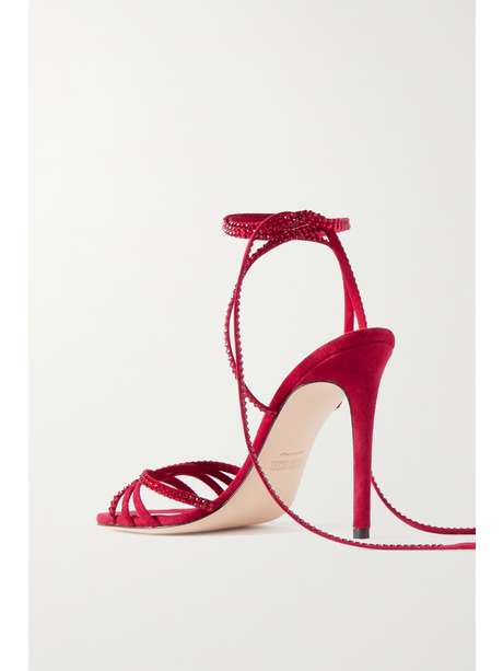 Paris Texas Holly Nicole Crystal Embellished Suede Sandals Net A Porter