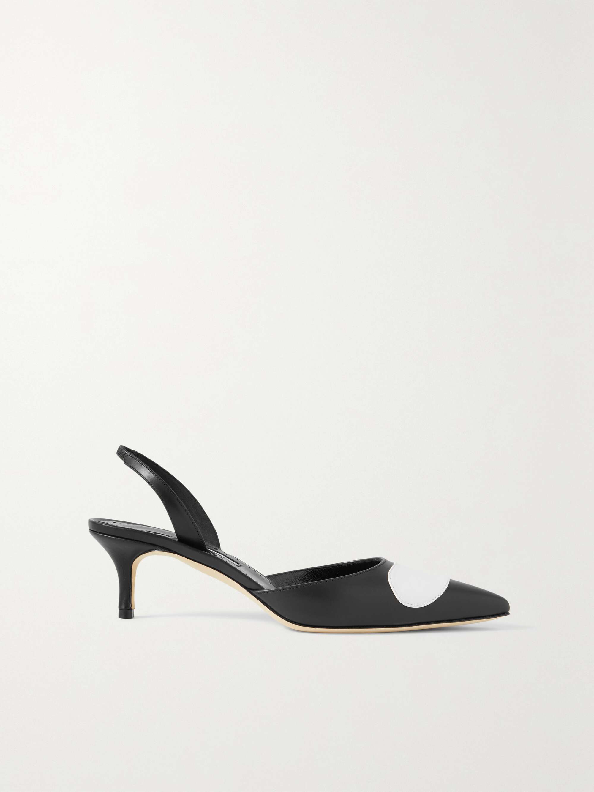 MANOLO BLAHNIK Scusli 50 two-tone leather slingback pumps MANOLO BLAHNIK Scusli 50 two-tone leather slingback pumps