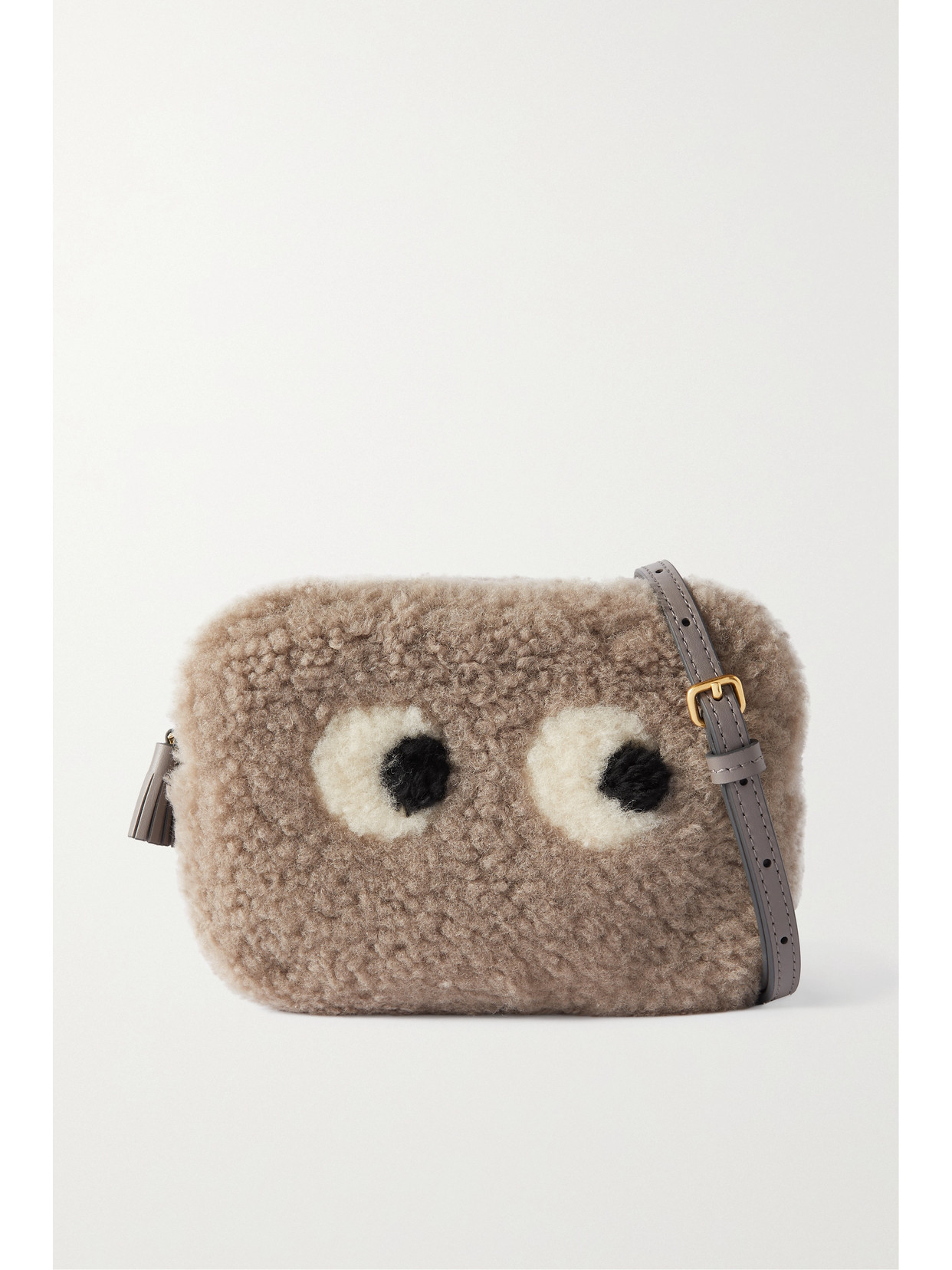 Anya Hindmarch Eyes Leather-trimmed Shearling Shoulder Bag In Brown ...