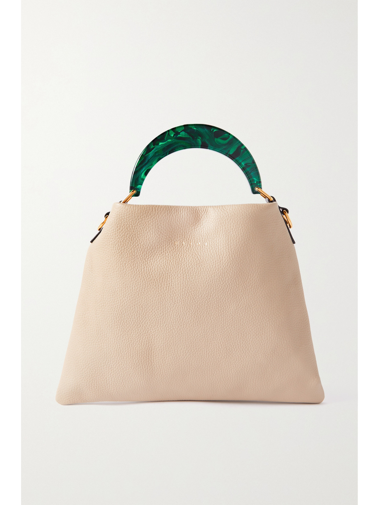 Marni Venice Small Marbled Resin And Textured-leather Tote In Cream ...