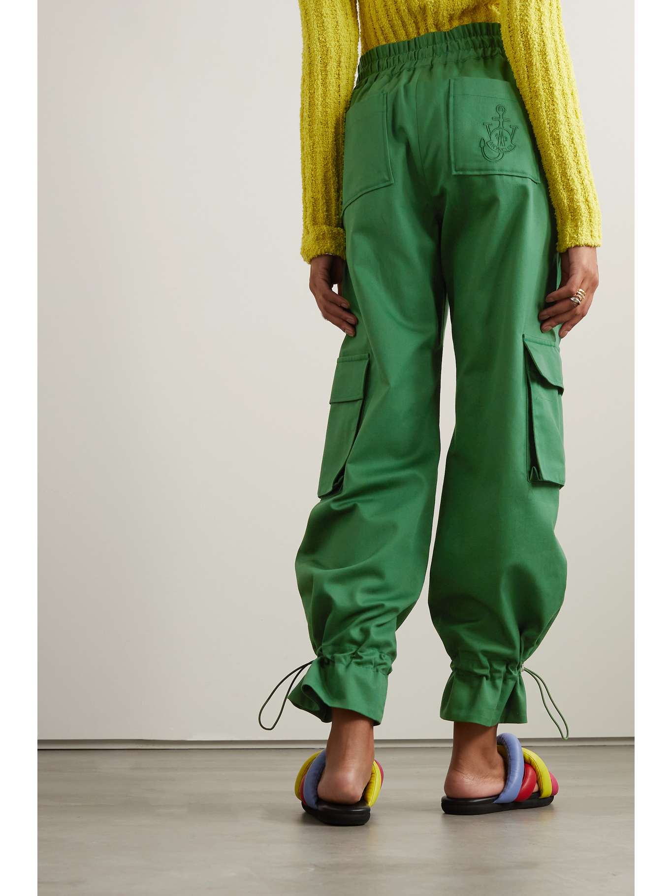 Green + JW Anderson cotton-gabardine straight-leg cargo pants | MONCLER ...