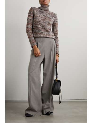 CHLOÉ Pleated wool-twill wide-leg pants | NET-A-PORTER
