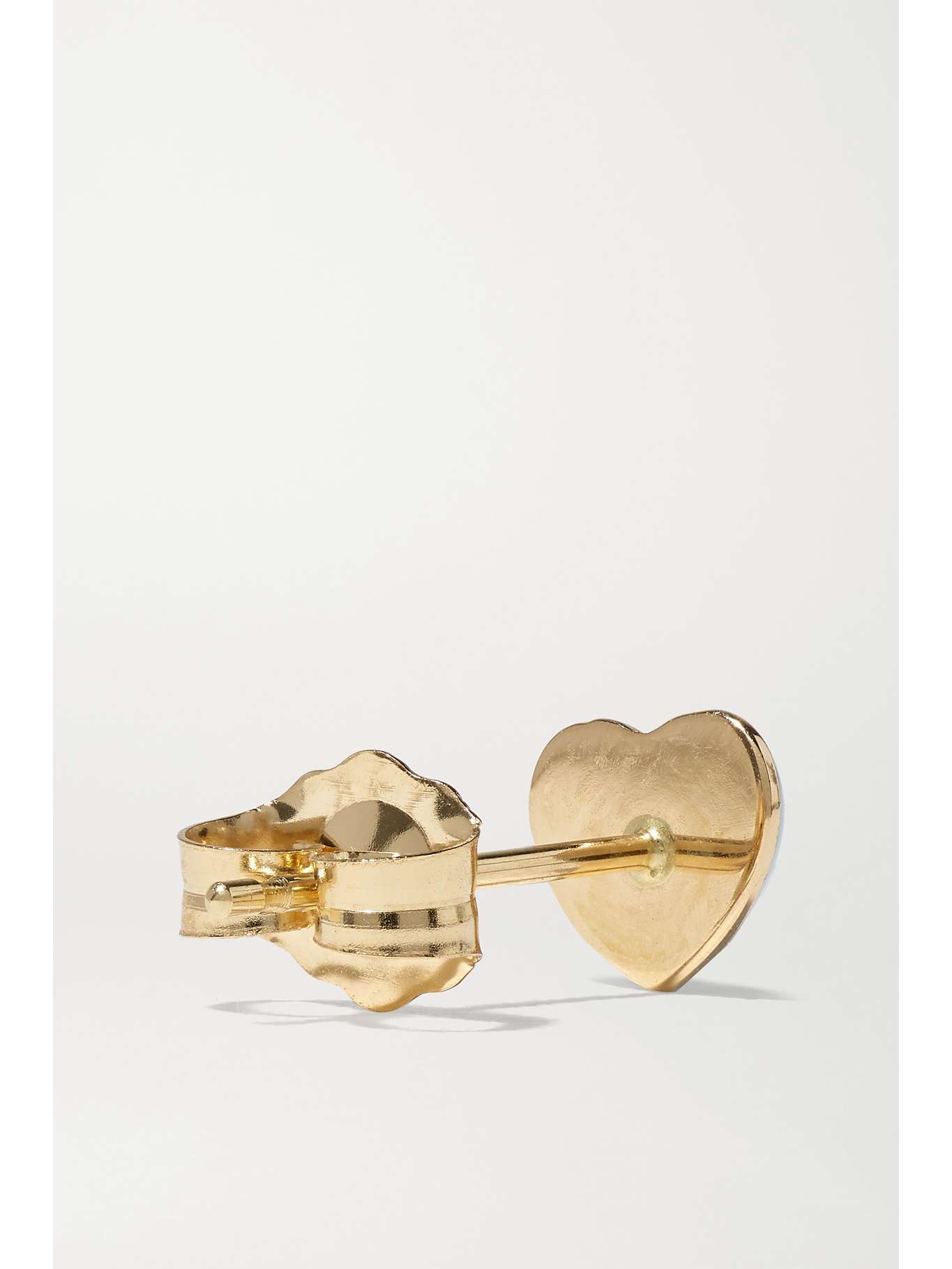 ALISON LOU Mini Puffy Heart 14-karat gold and enamel earring | NET-A-PORTER