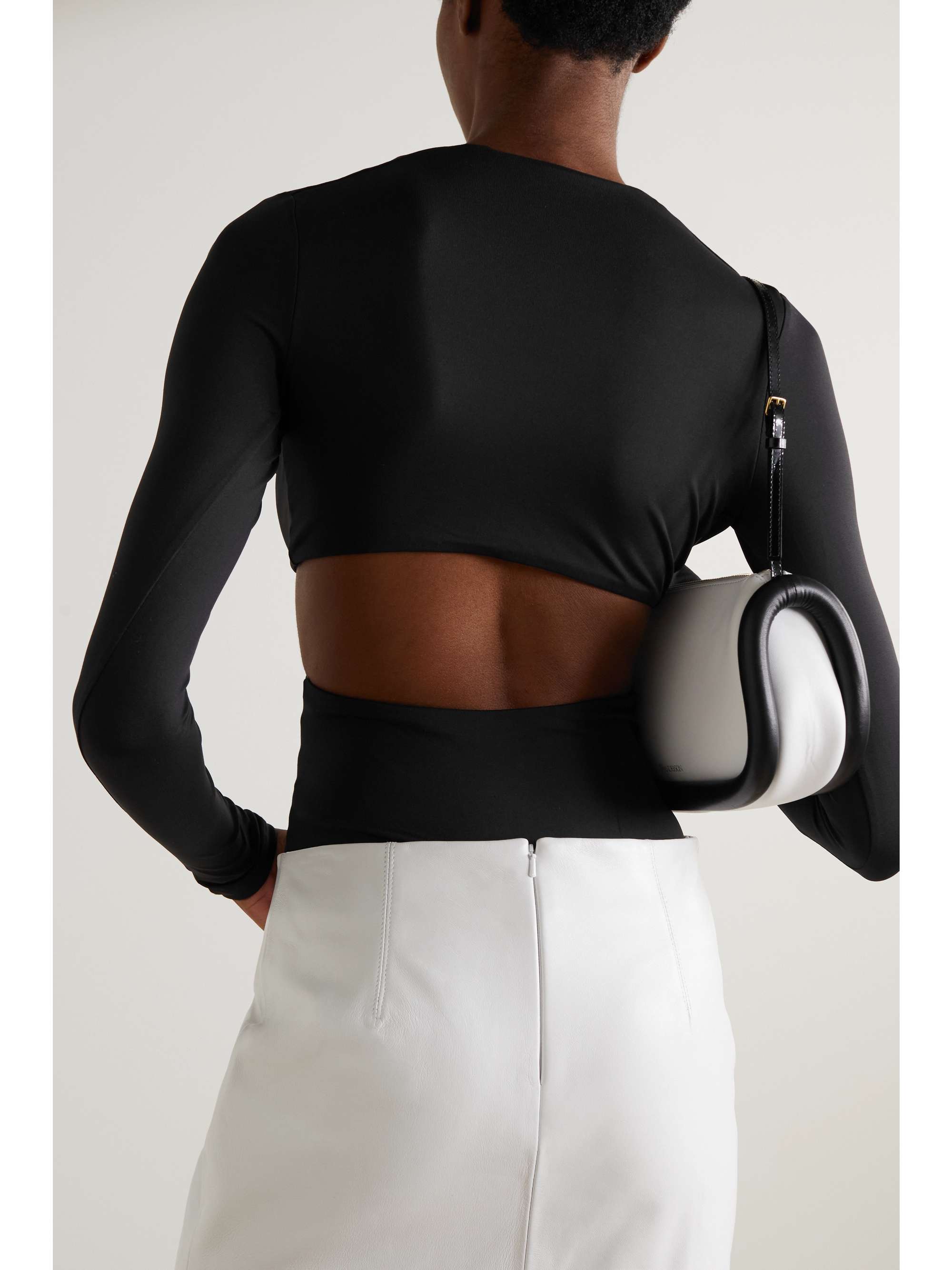Lance Twist Front Cutout Stretch Jersey Bodysuit Alix Nyc 네타포르테
