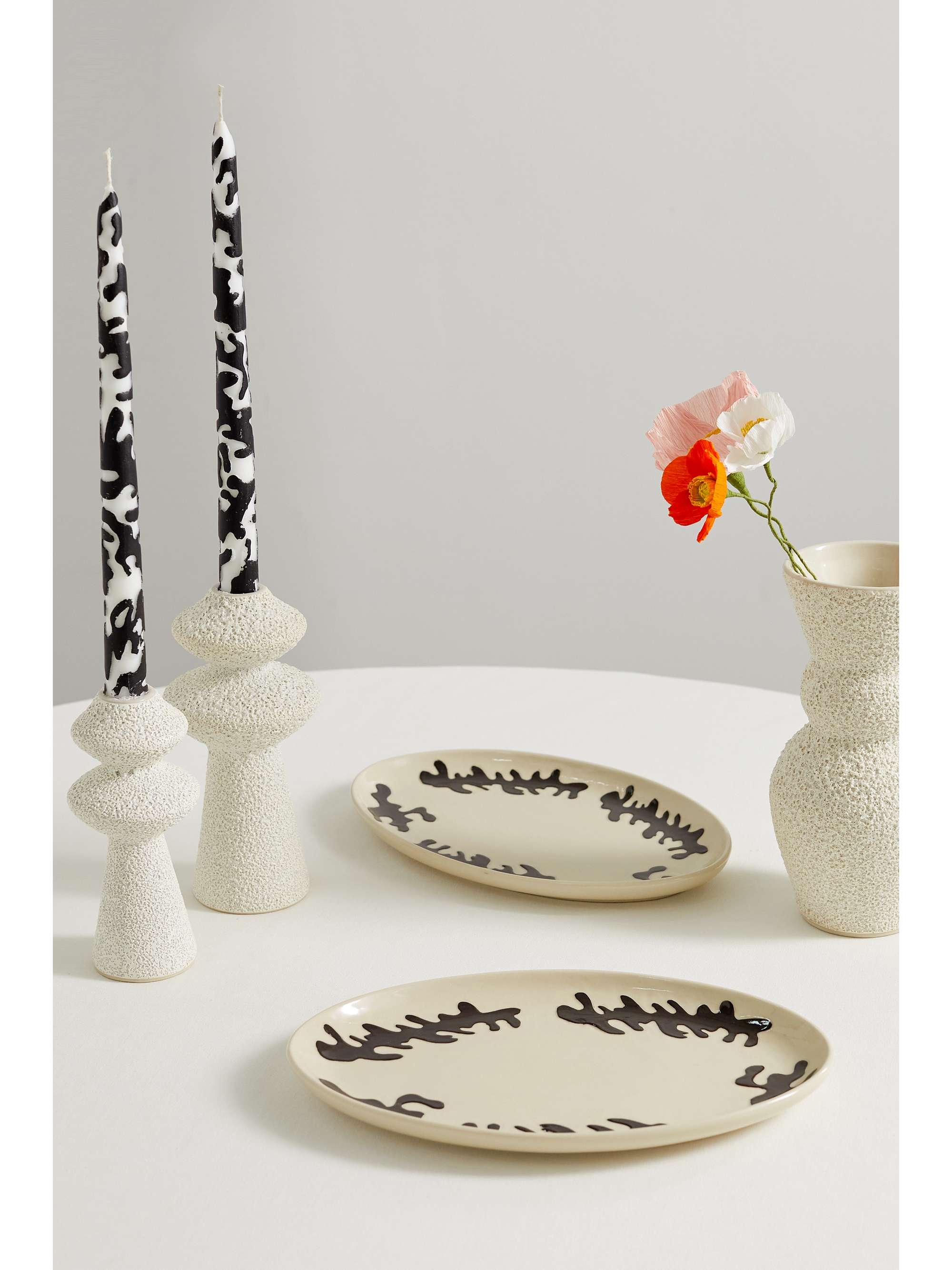 MARLOE MARLOE + NET SUSTAIN set of two glazed ceramic dinner plates ...