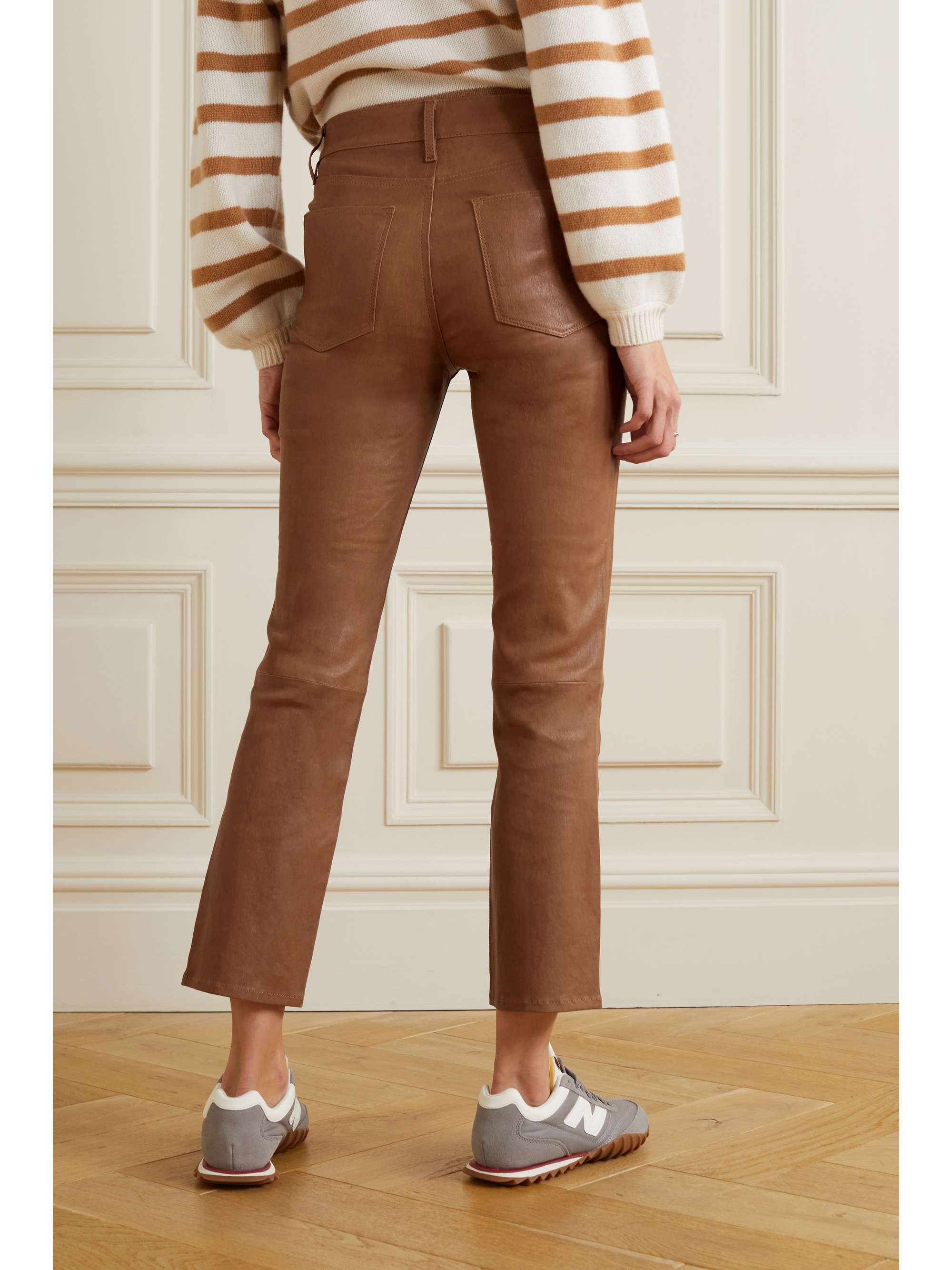 Tan Le High slim-leg leather pants | FRAME | NET-A-PORTER