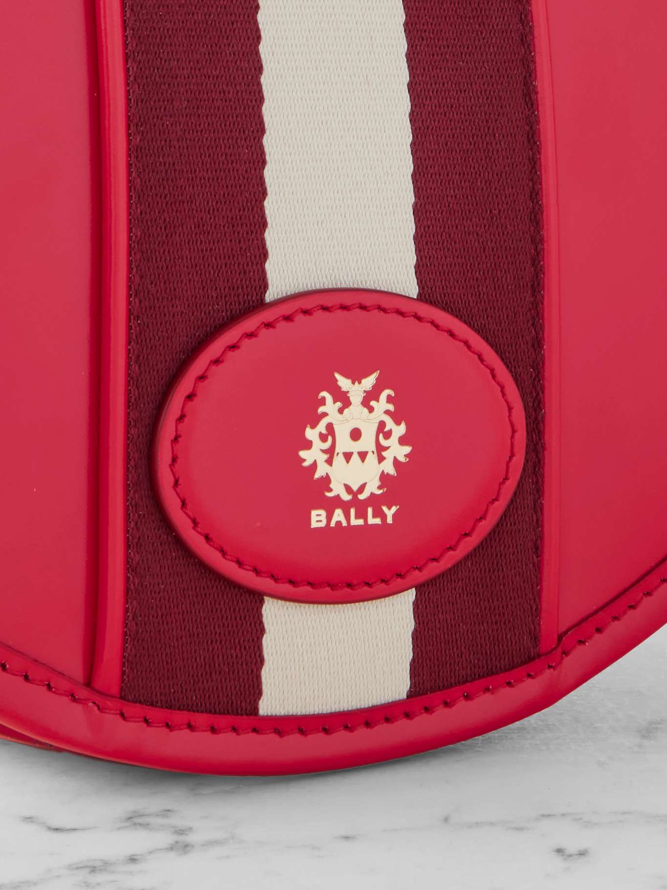 Red Beckett webbing-trimmed leather shoulder bag | BALLY | NET-A-PORTER