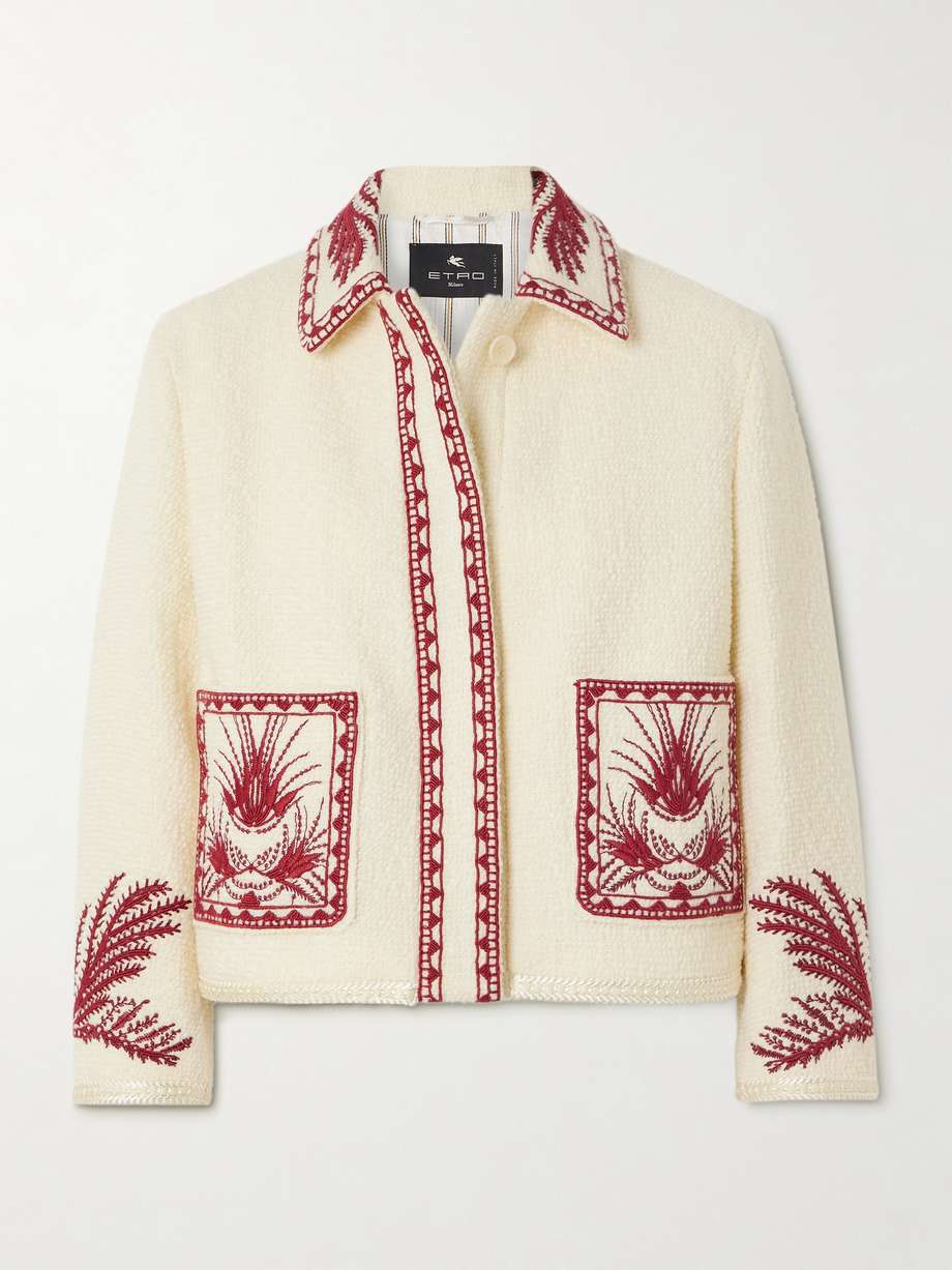ETRO Embroidered wool-bouclé jacket | NET-A-PORTER