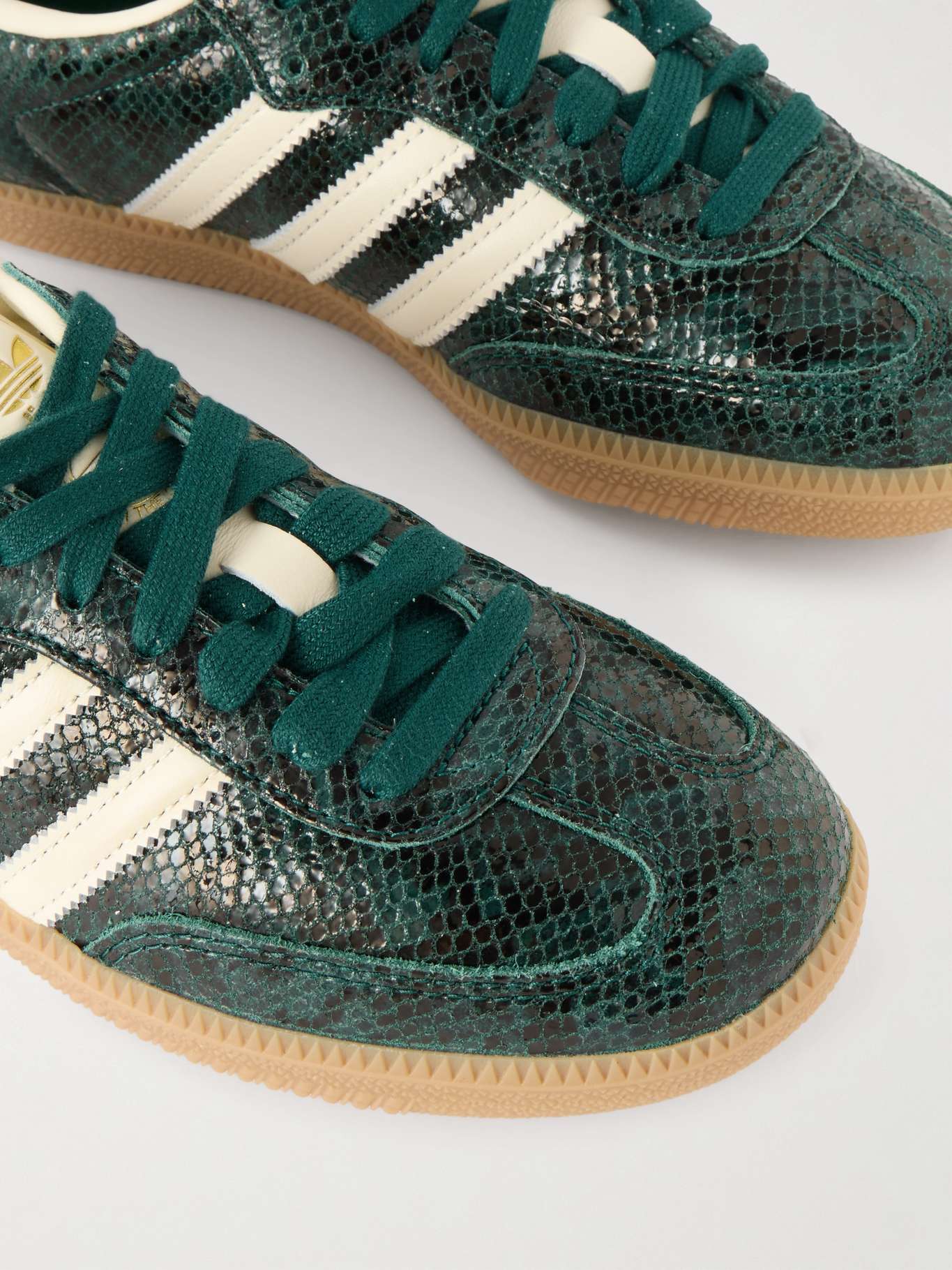 ADIDAS ORIGINALS Samba OG leather-trimmed snake-effect sneakers | NET-A ...