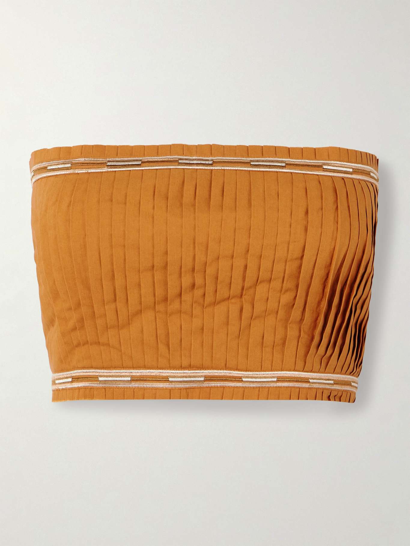 EMPORIO SIRENUSE Flavia strapless cropped embroidered cotton top | NET ...