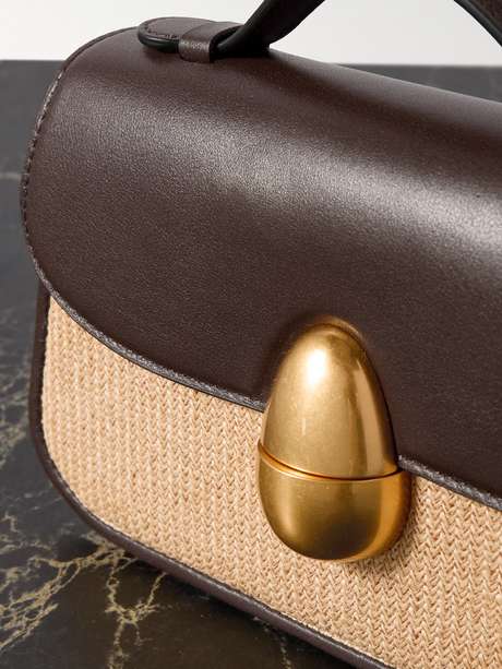 NEOUS Phoenix leather and raffia tote | NET-A-PORTER