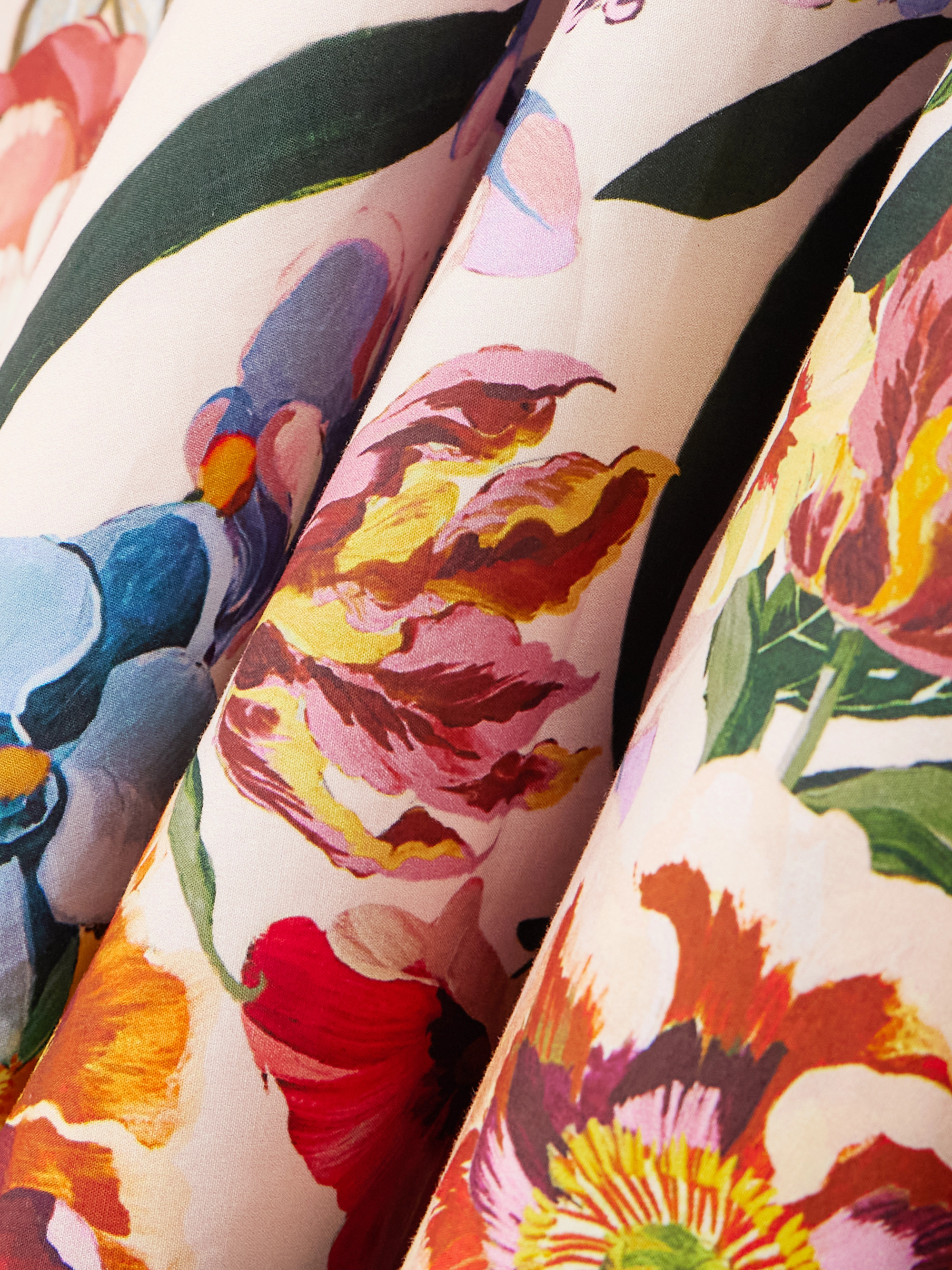 FARM Rio - Garden Terrace pleated printed cotton-poplin midi skirt | Plush