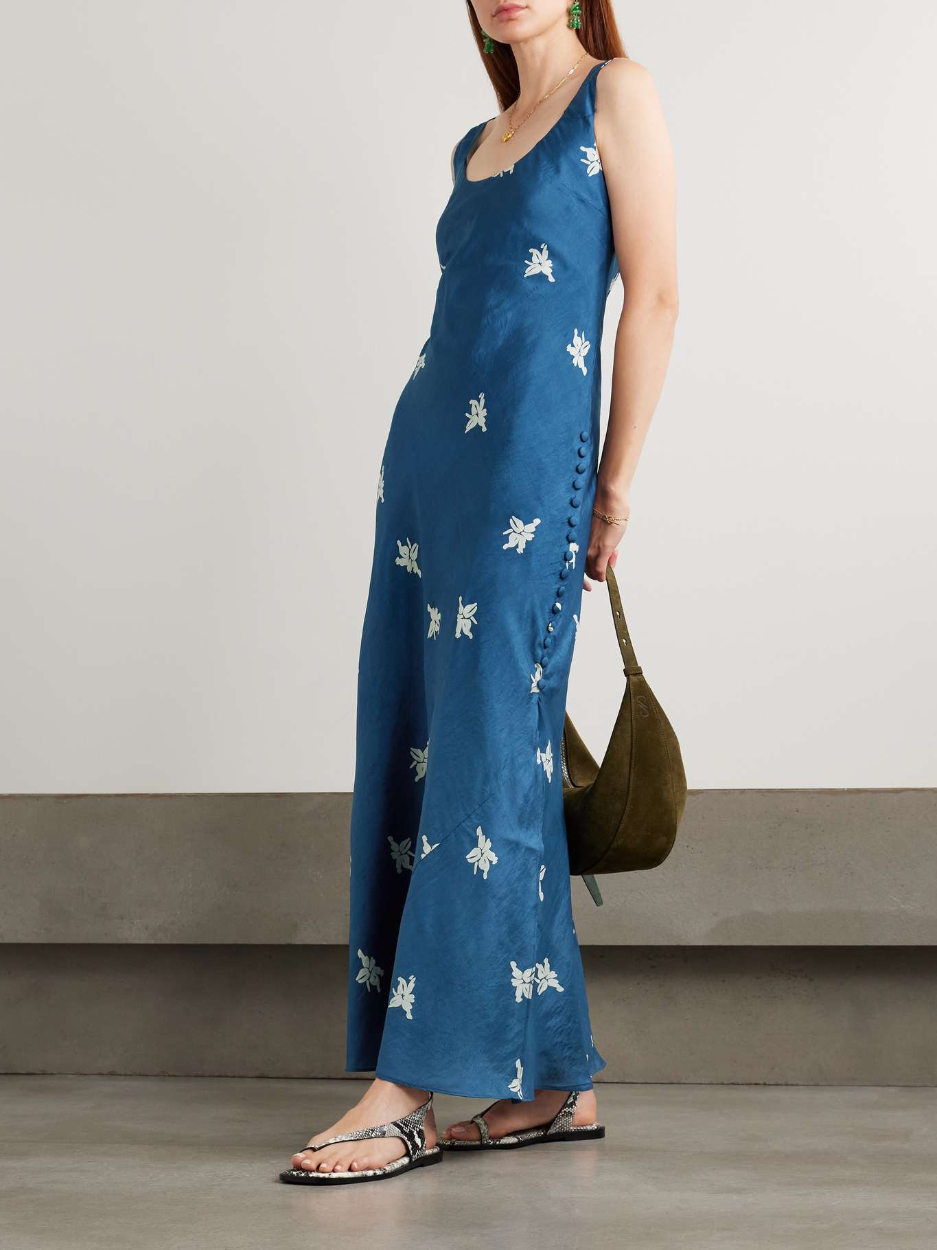 ALIX OF BOHEMIA Adele printed silk-satin maxi dress | NET-A-PORTER