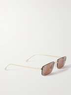 FENDI EYEWEAR Fendi First rectangular-frame crystal-embellished gold ...