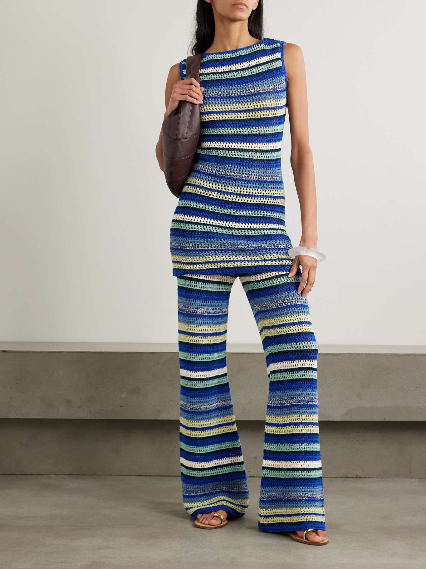 ESCVDO Nevado crocheted cotton flared pants | NET-A-PORTER