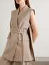 SPORTMAX Oversized belted grain de poudre wool vest | NET-A-PORTER