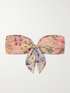 ZIMMERMANN Coco tie-detailed floral-print metallic bandeau bikini top ...