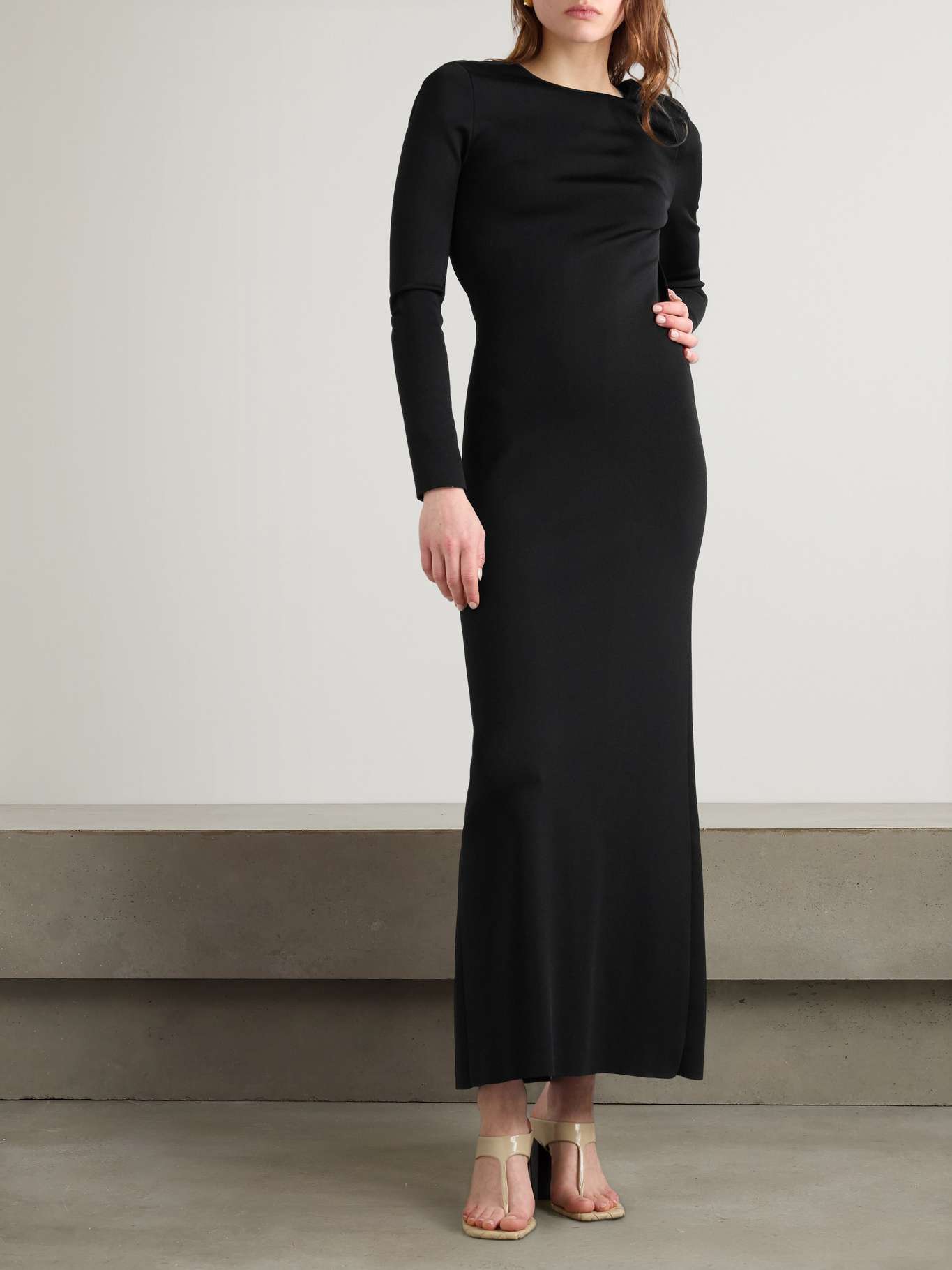 BOTTEGA VENETA Open-back chain-embellished knitted maxi dress | NET-A ...