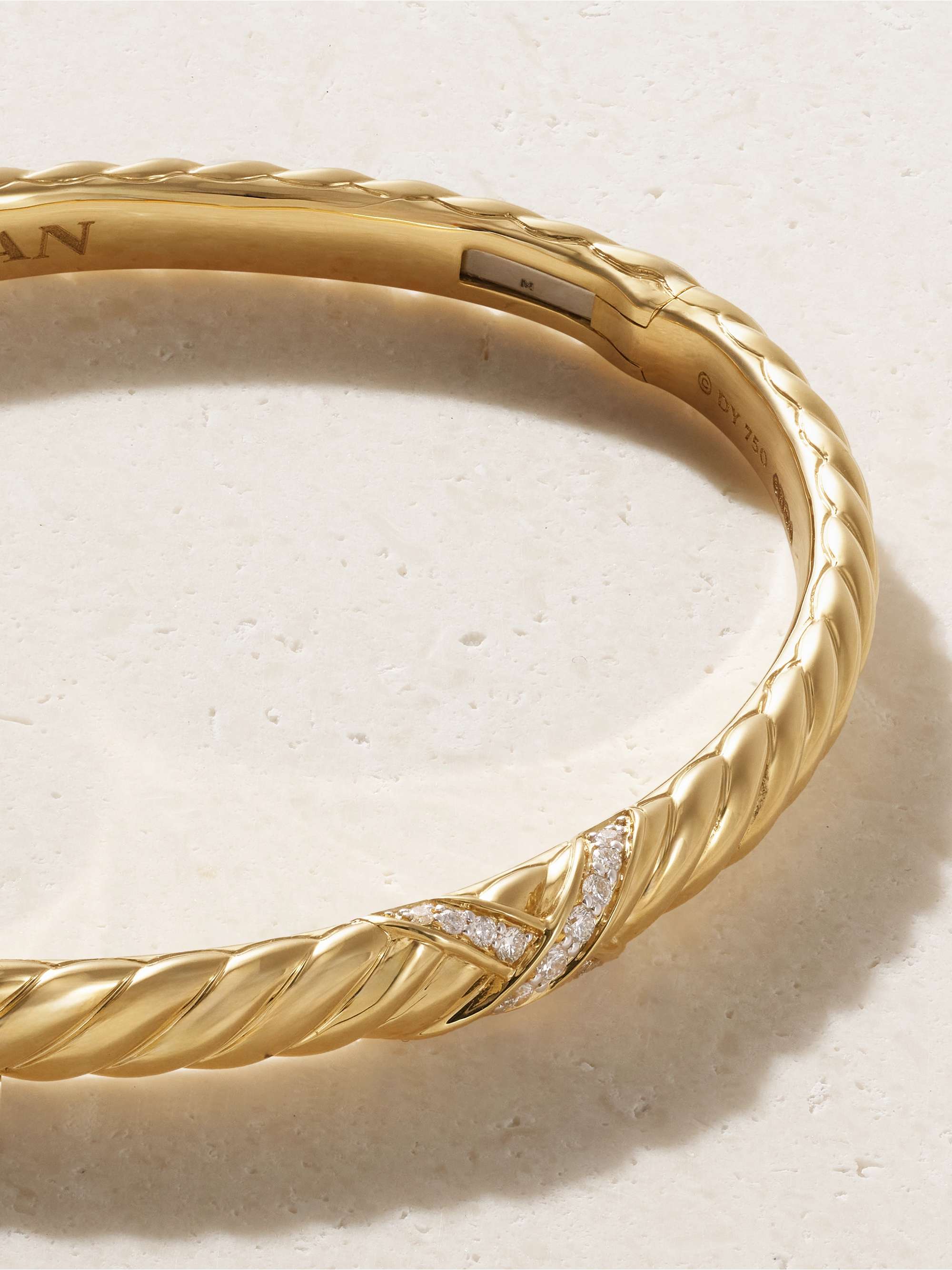 DAVID YURMAN Sculpted Cable 18-karat gold diamond bangle | NET-A-PORTER