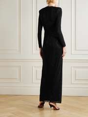 SELF-PORTRAIT Embellished mesh maxi dress | NET-A-PORTER