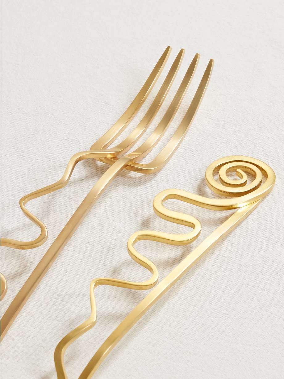 L'OBJET Spirale gold-plated serving set | NET-A-PORTER