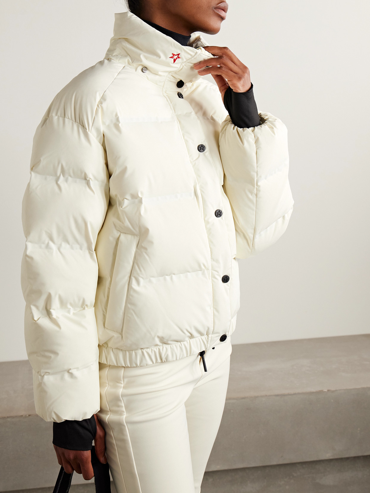 Perfect Moment Polar Flare Hooded Down Ski Jacket In White | ModeSens