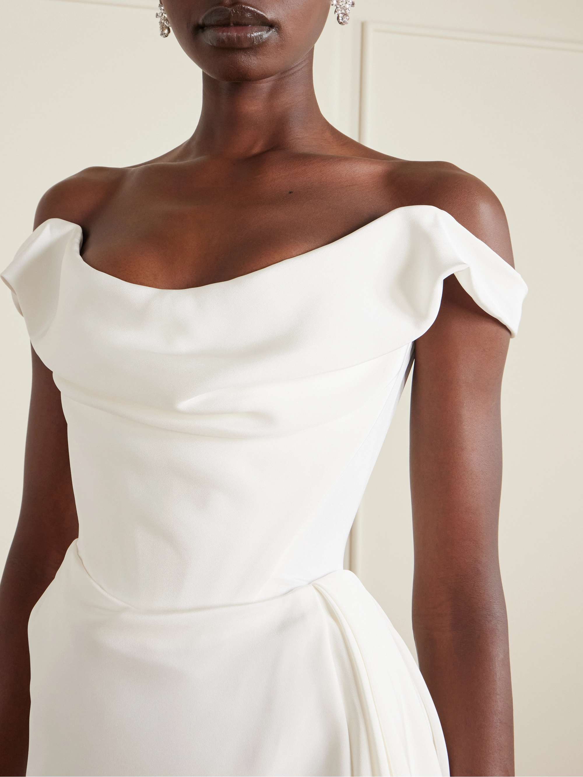 VIVIENNE WESTWOOD Comet asymmetric draped silk-cady mini dress | NET-A ...