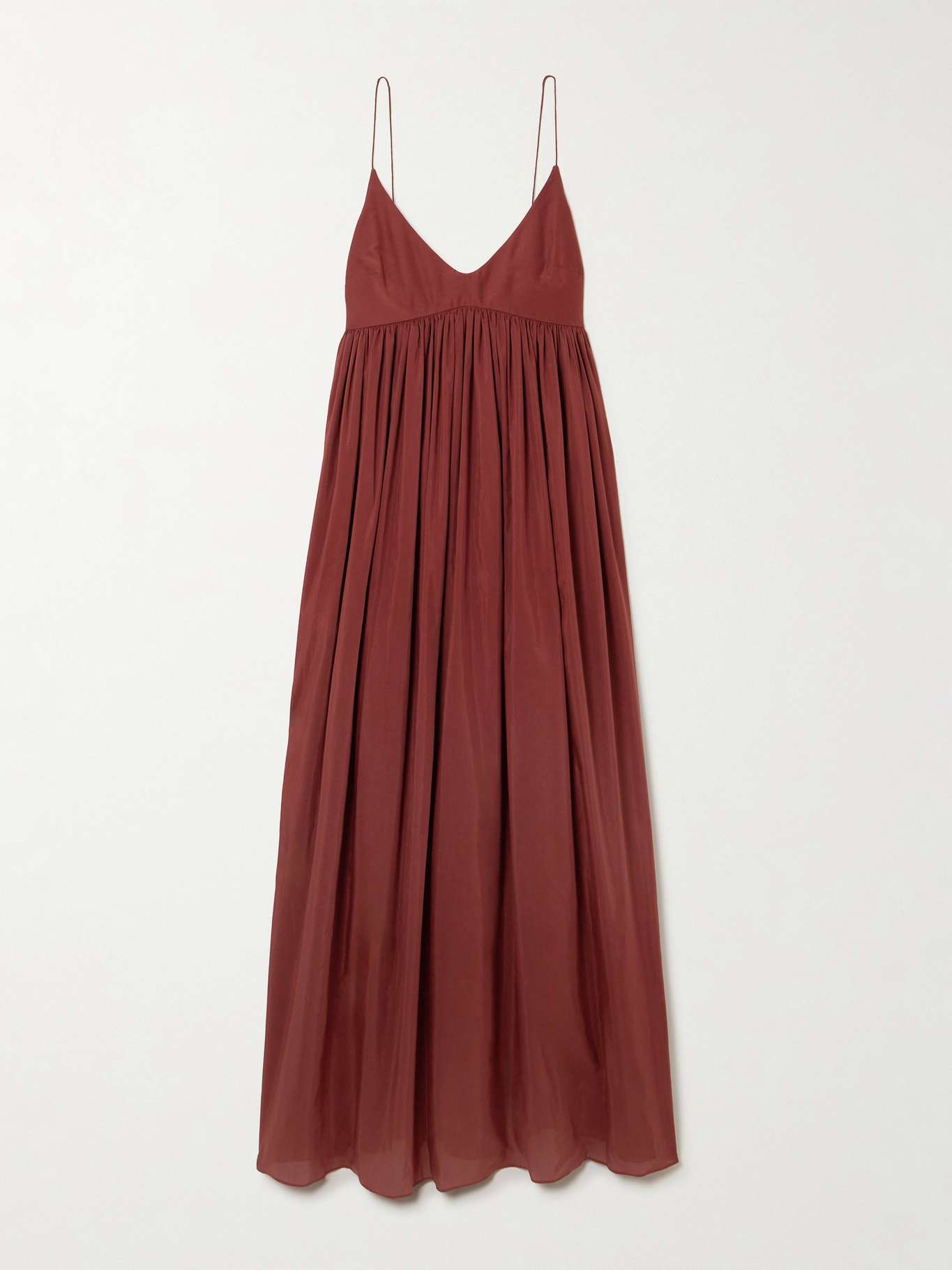 MATTEAU Gathered organic cotton and silk-blend maxi dress | NET-A-PORTER