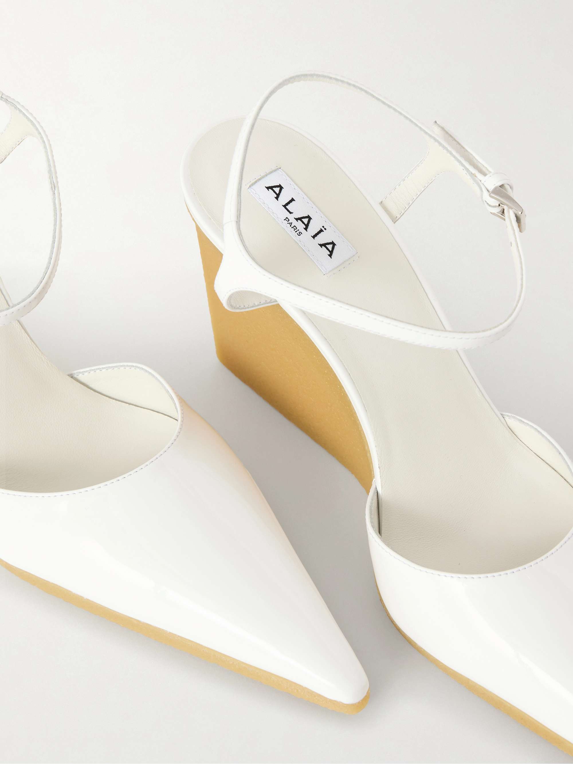 ALAÏA Patent-leather wedge pumps | NET-A-PORTER