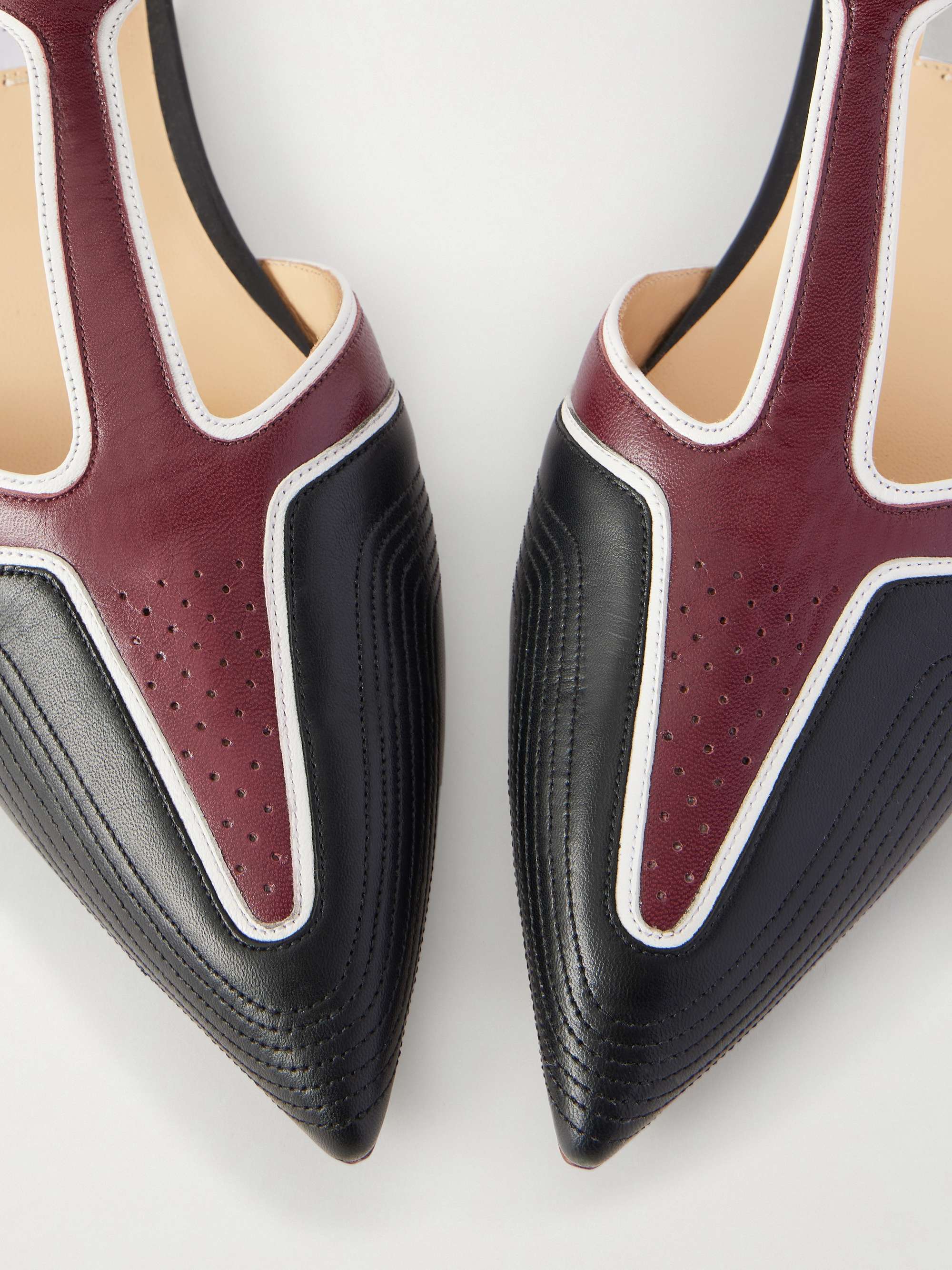 GABRIELA HEARST Leya Moto color-block leather point-toe flats | NET-A ...