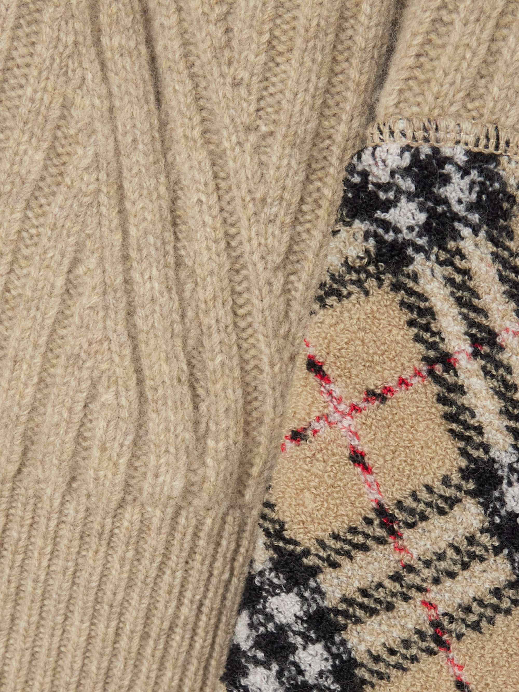 Pull à capuche en laine et cachemire mélangés côtelés et en bouclé à ...