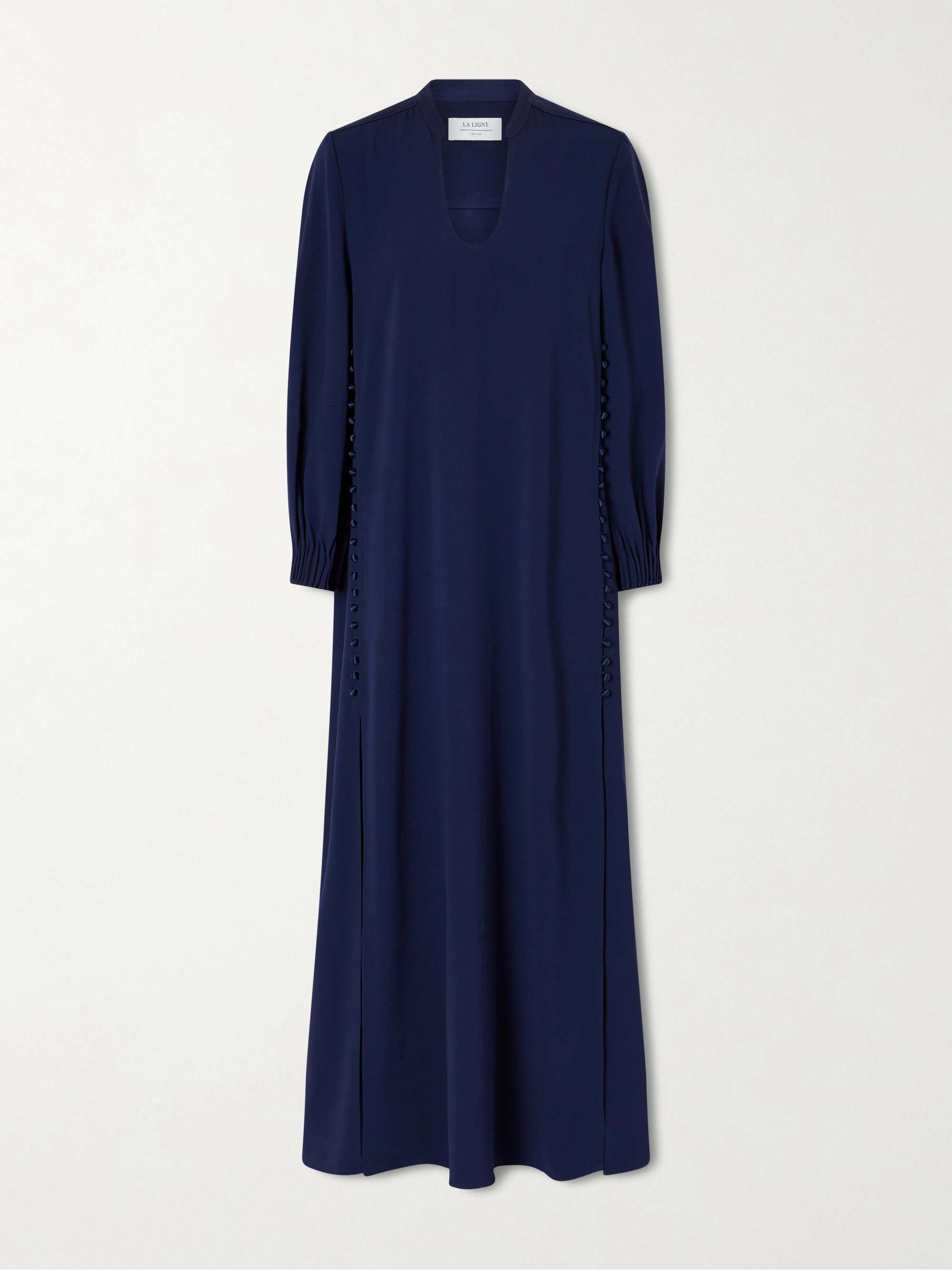 LA LIGNE Francine button-detailed crepe maxi dress | NET-A-PORTER