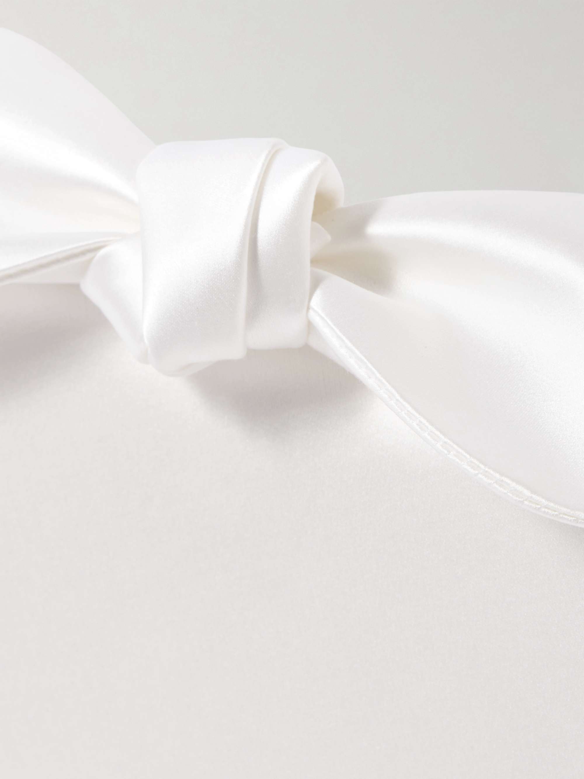 AQUAZZURA Bow Tie mini satin clutch | NET-A-PORTER