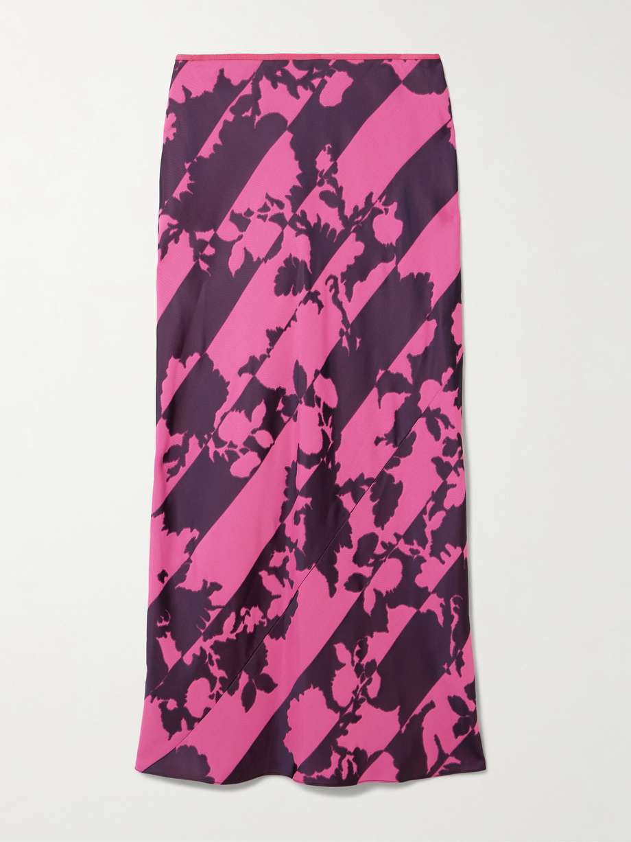 Midirock aus Satin mit Blumenprint | NET-A-PORTER