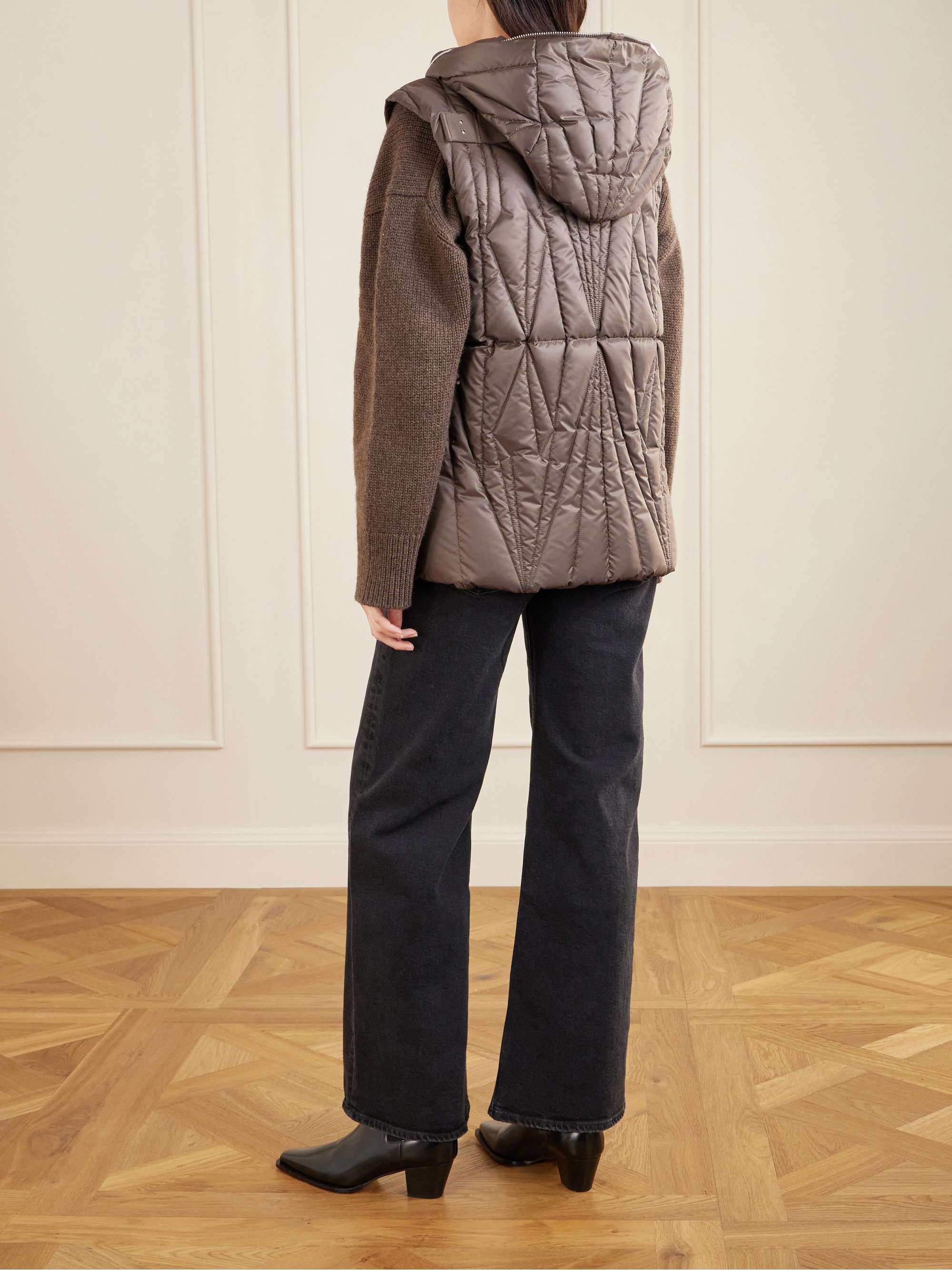RICK OWENS + Moncler hooded appliquéd quilted shell down gilet | NET-A ...