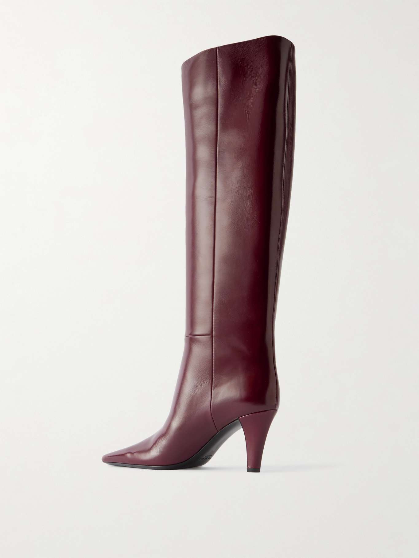 SAINT LAURENT Jill glossed-leather knee boots | NET-A-PORTER