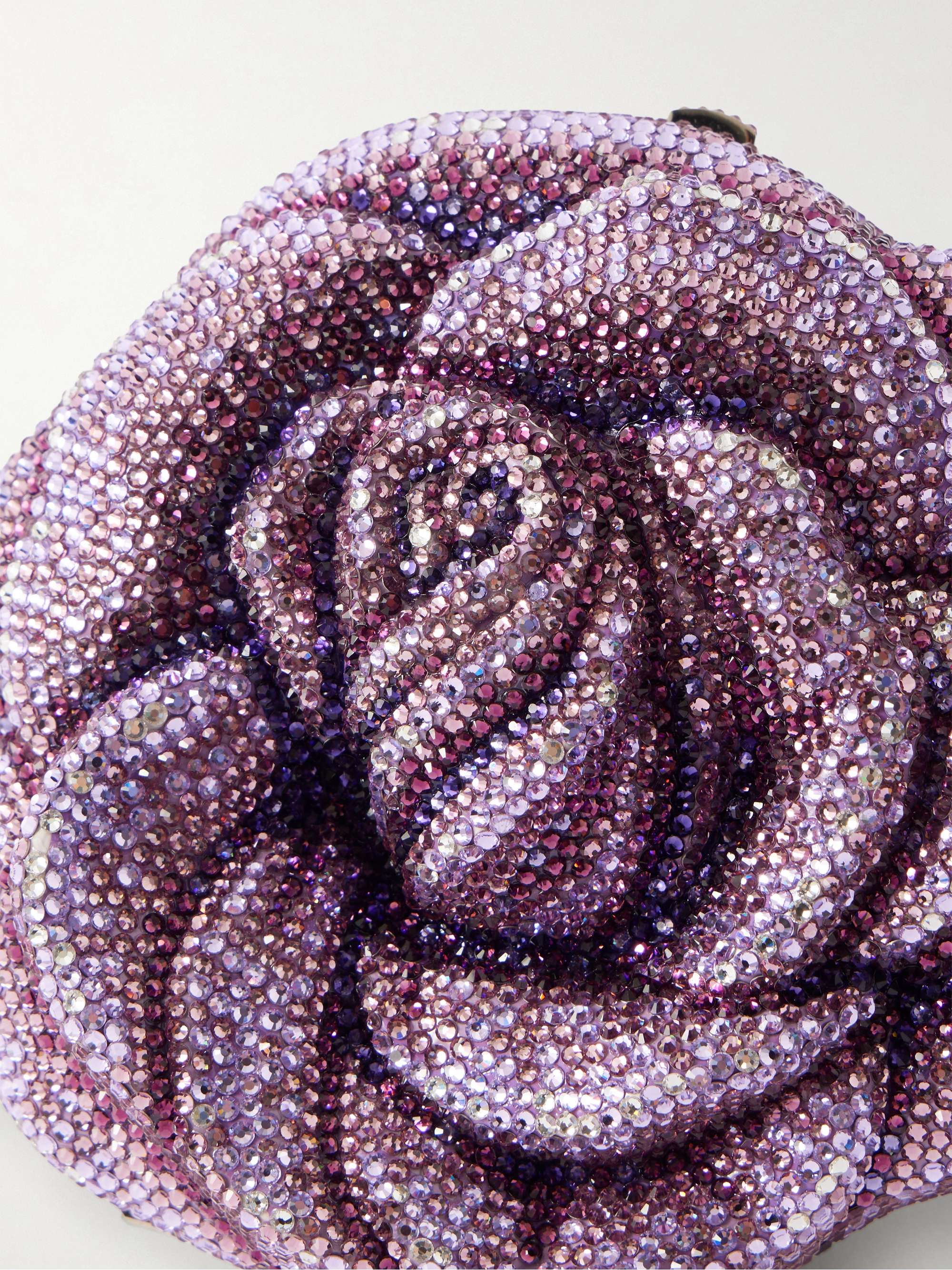 JUDITH LEIBER COUTURE Rose Melody crystal-embellished silver-tone ...