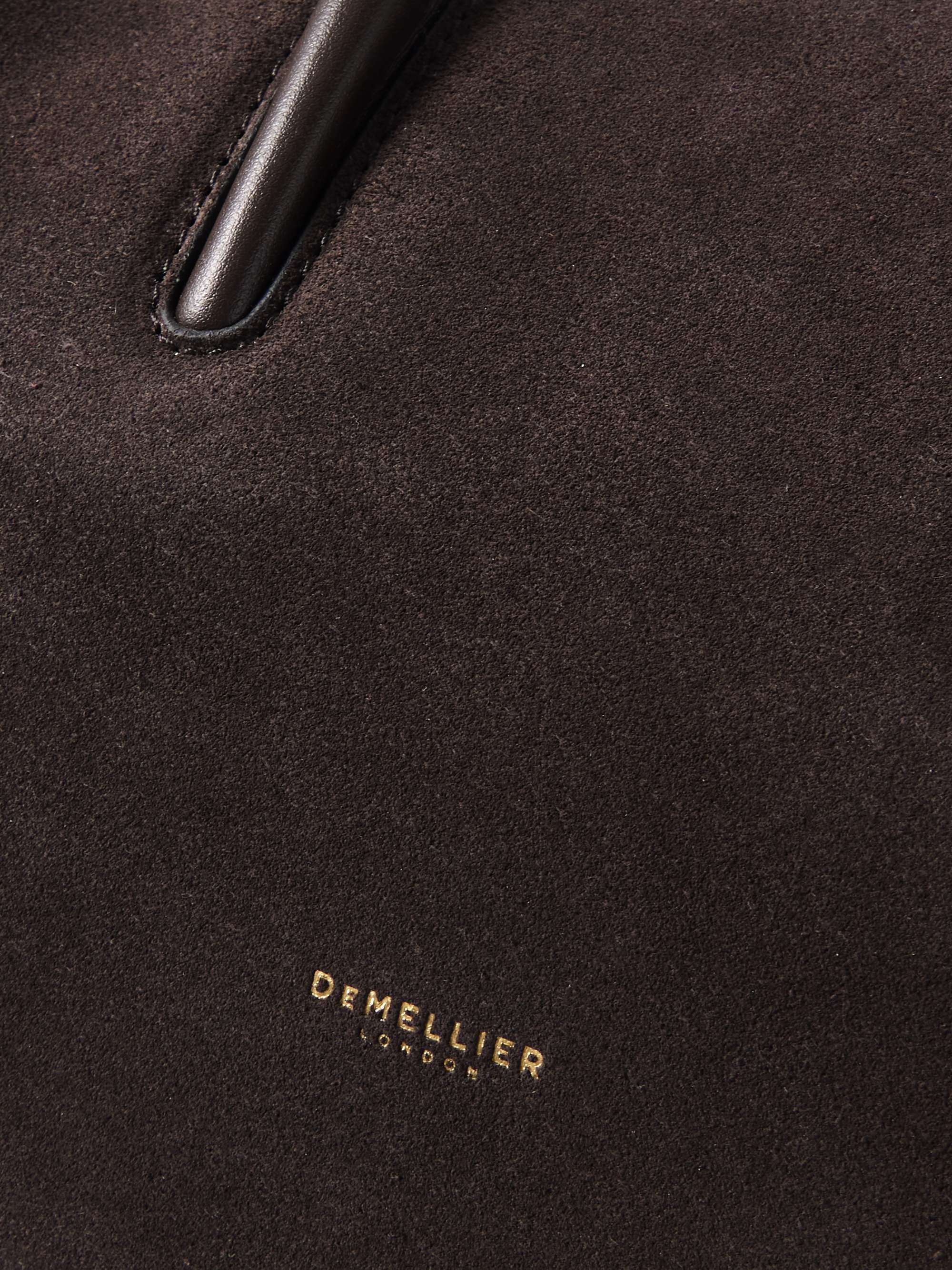DEMELLIER The Stockholm small leather-trimmed suede tote | NET-A-PORTER