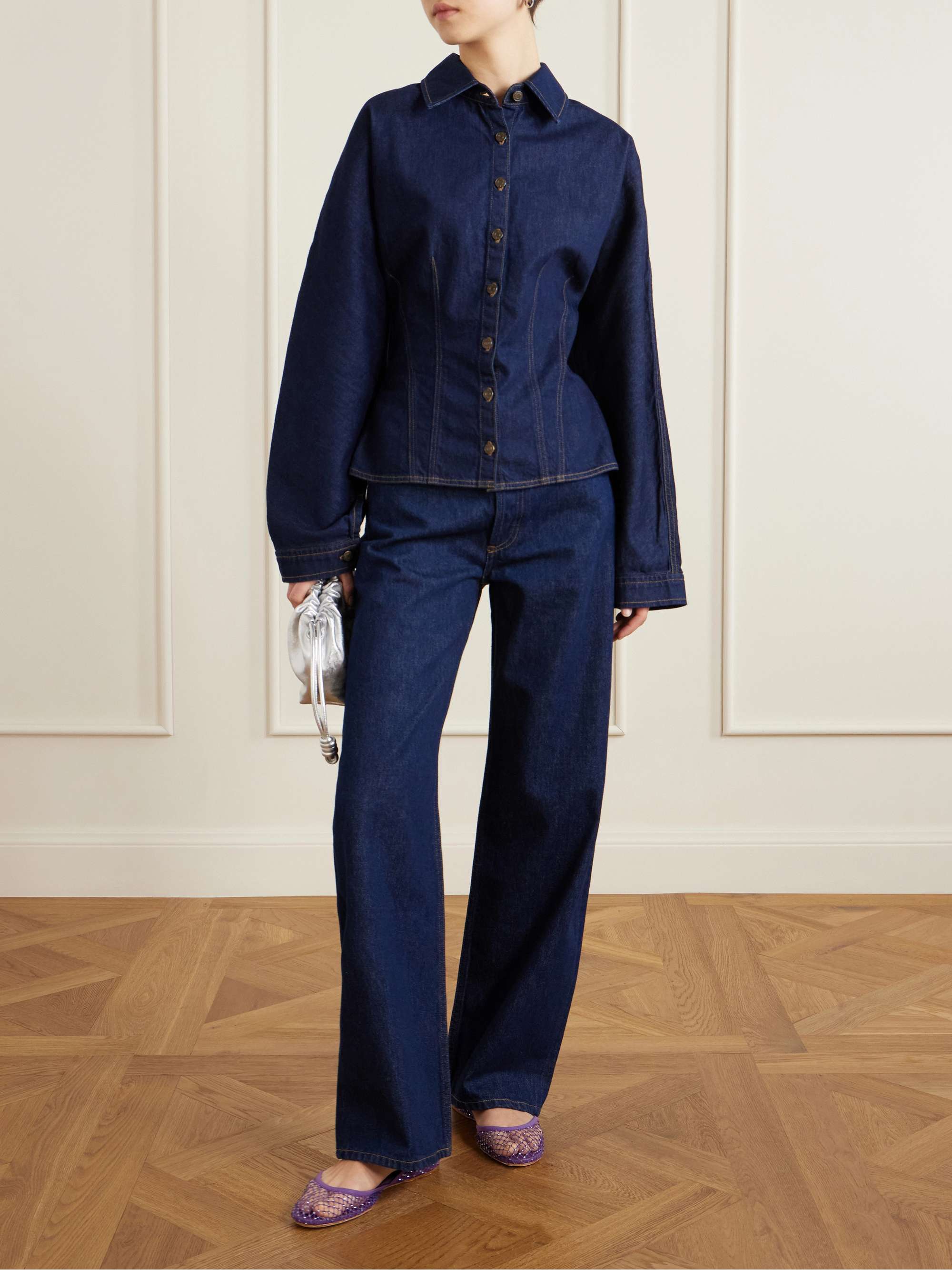 CHRISTOPHER ESBER Minette leather-trimmed crystal-embellished mesh ...