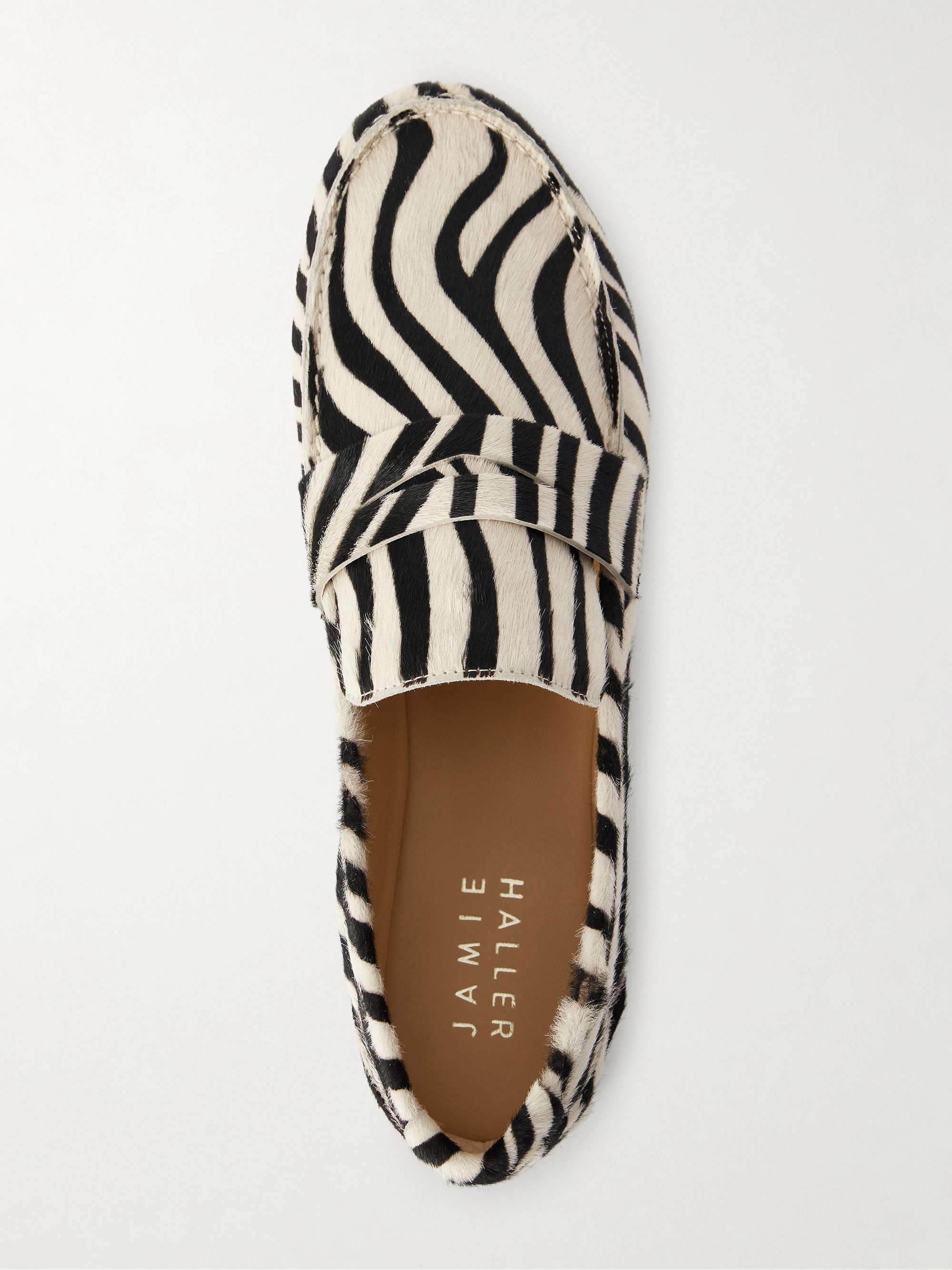 JAMIE HALLER Zebra-print calf hair loafers | NET-A-PORTER
