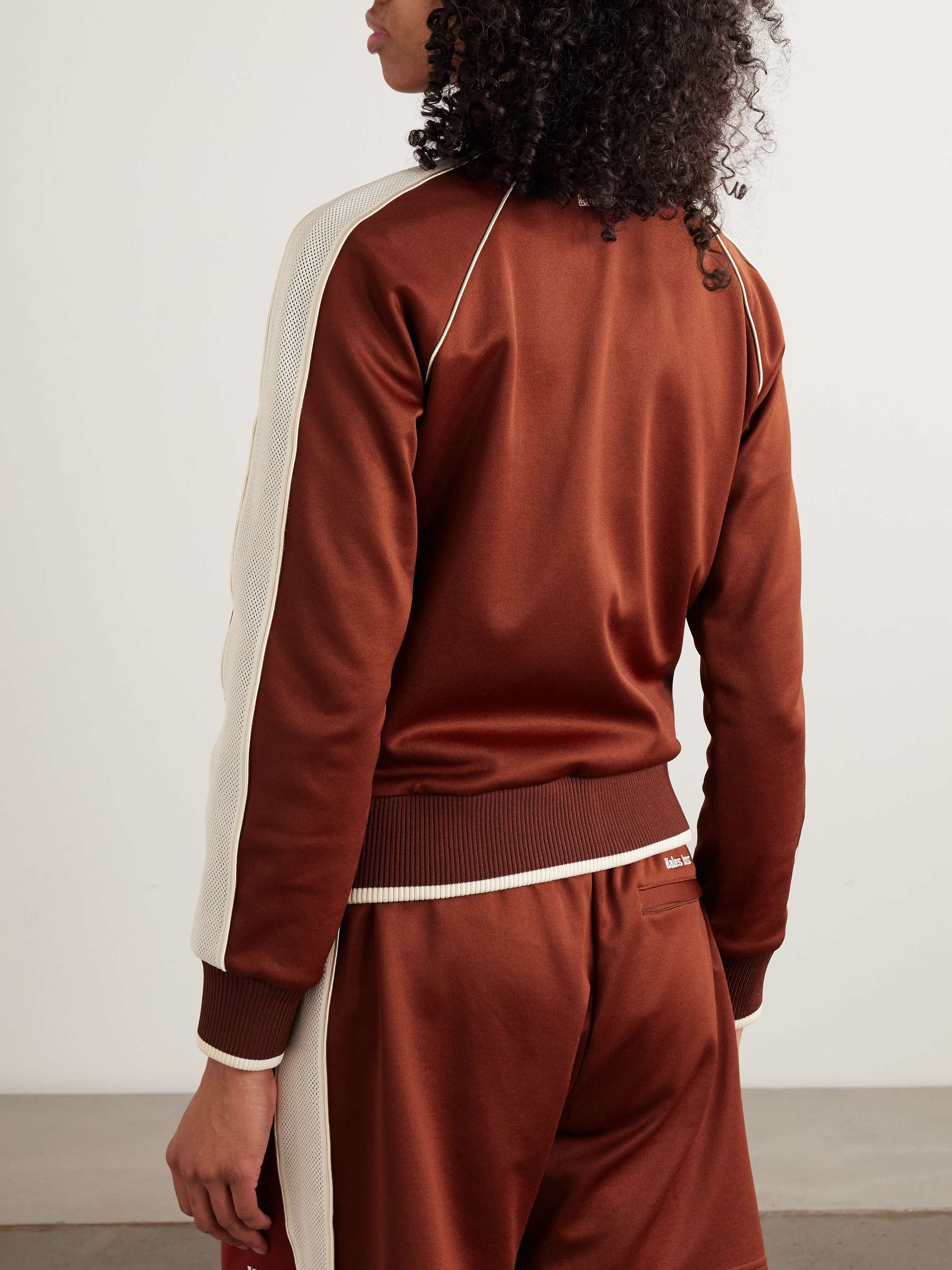 WALES BONNER Anthem embroidered mesh-trimmed jersey track jacket | NET ...