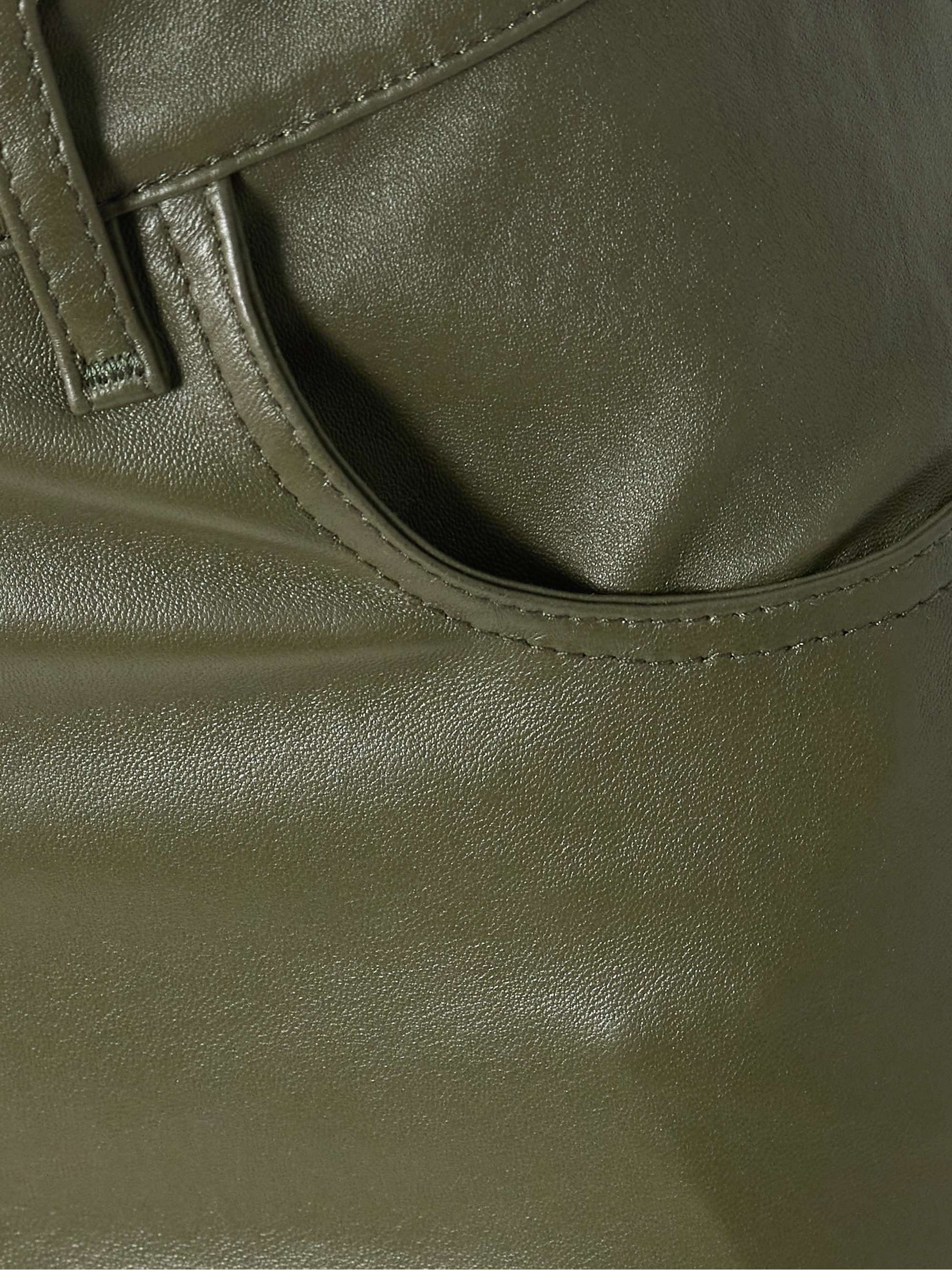 JOSEPH Duke cropped leather flared pants | NET-A-PORTER