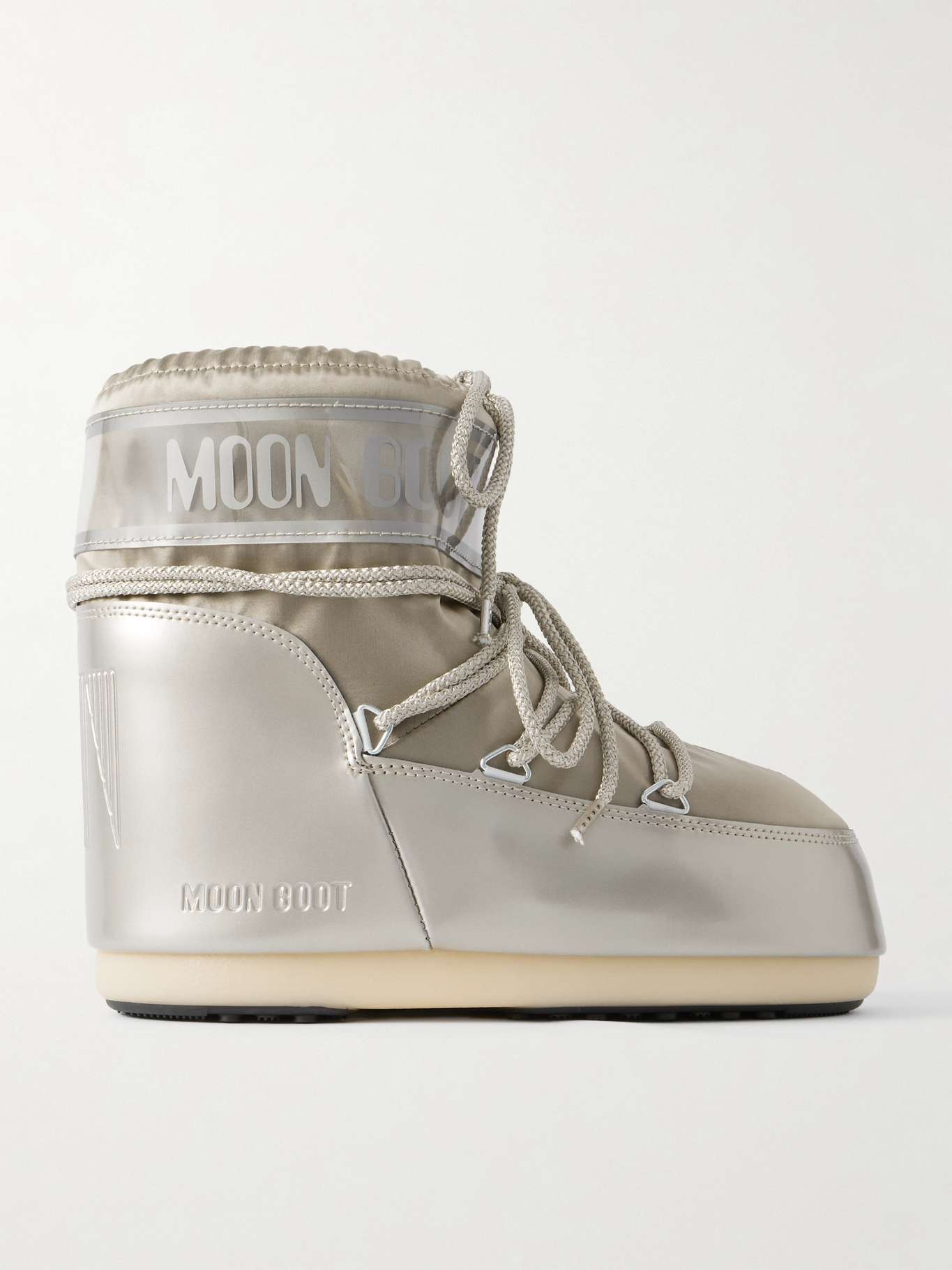 MOON BOOT Icon Glow Glance metallic satin and PVC snow boots | NET-A-PORTER
