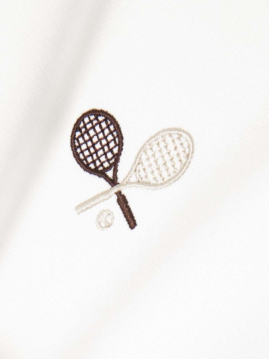 TORY SPORT Embroidered cotton-blend piqué polo shirt | NET-A-PORTER
