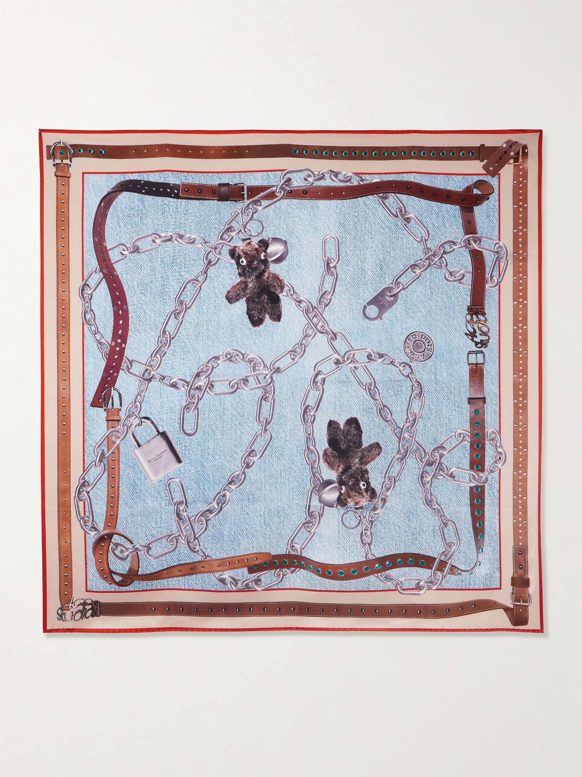 ACNE STUDIOS Printed silk-satin scarf | NET-A-PORTER